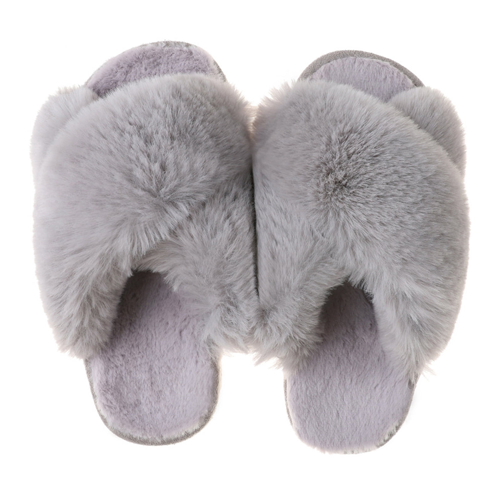 Hesroicy Fuzzy Open-Toe Slippers - Keep Your Feet Warm and Cozy in ...