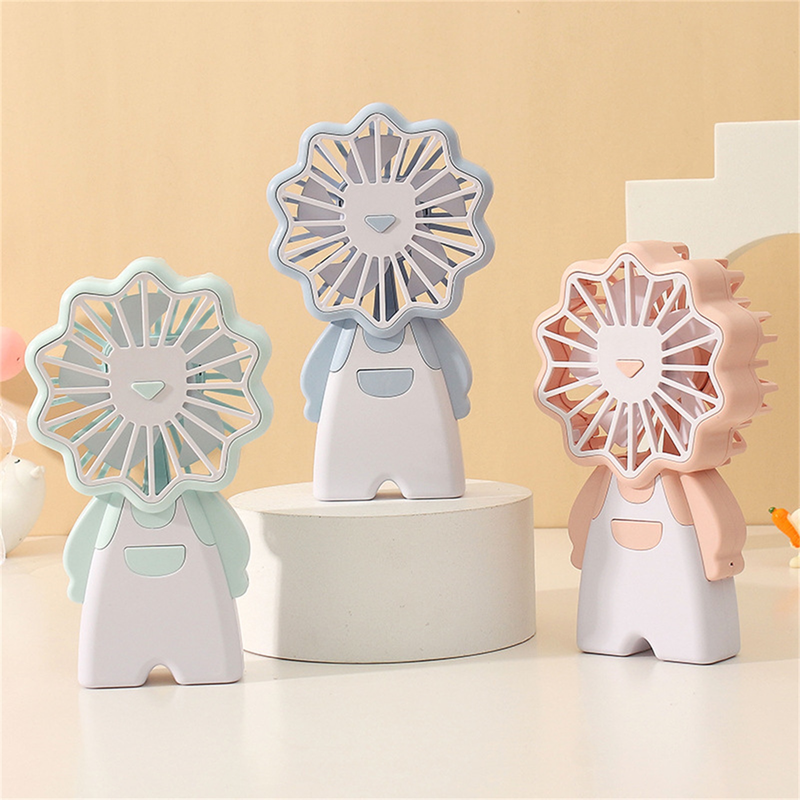 Hesroicy Handheld Fan Creative Shape Three Gear Adjustable ABS ...