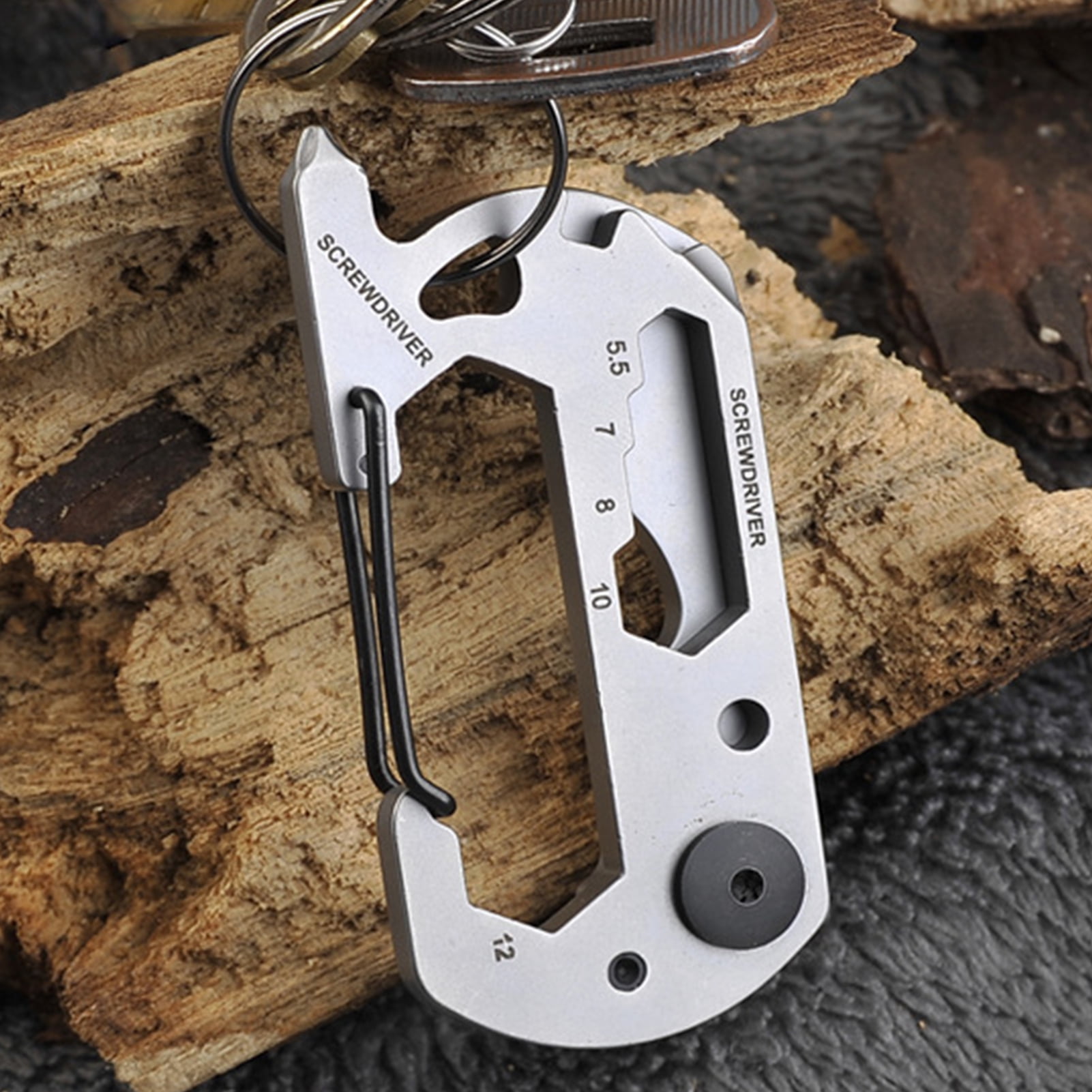 Hesroicy Hiking Climbing Stainless Steel Keychain Multi Tool Carabiner Bottle Opener - Walmart.com