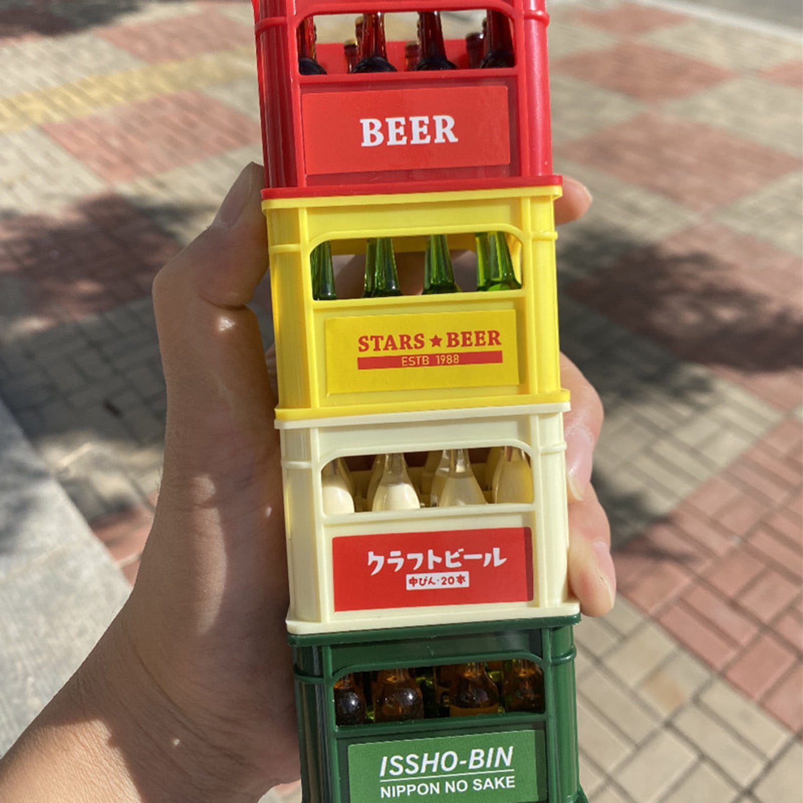 Hesroicy Mini Beer Basket - Realistic Looking, Double Handle, ABS, 1:6 ...