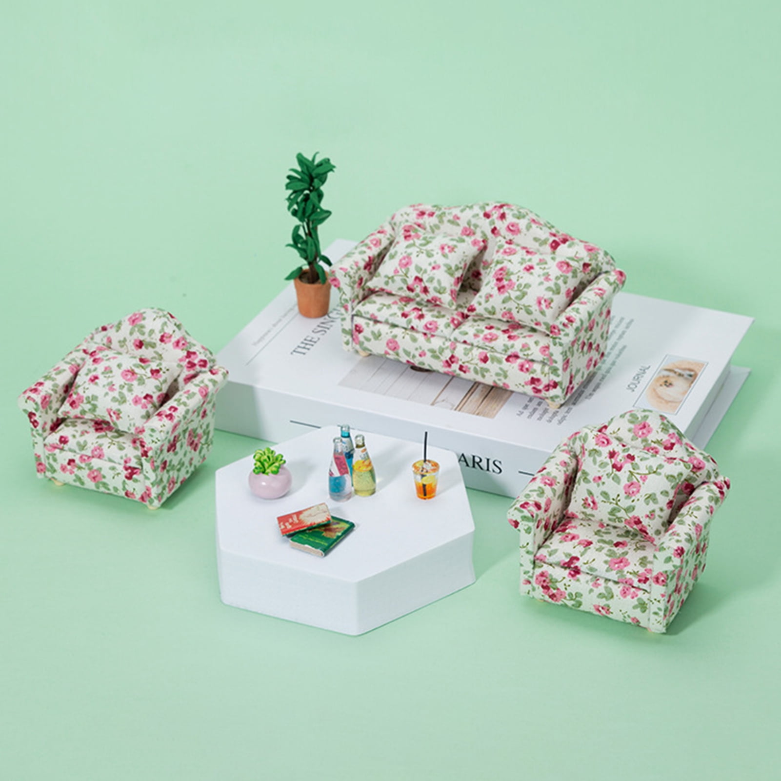 Hesroicy Mini Furniture Fashionable Decorative Compact Pretend Cosplay ...