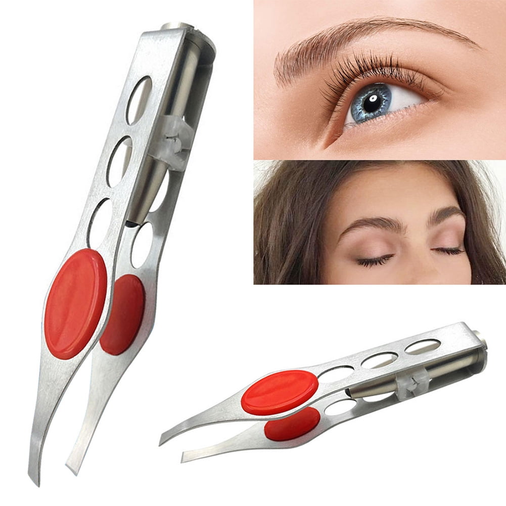 Hesroicy Mini Stainless Steel Four Hole LED Light Eyebrow Clip Hair ...