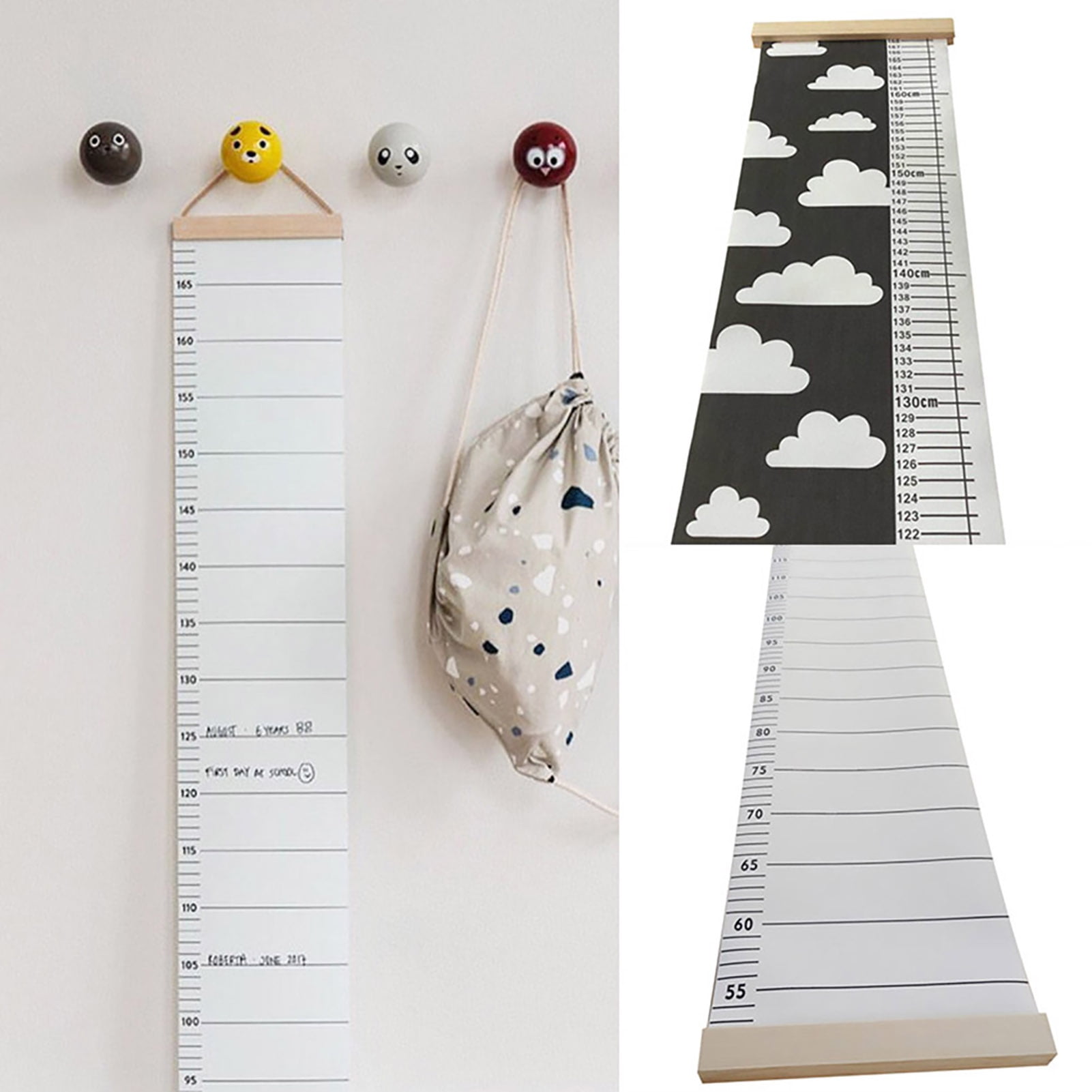 Hesroicy Nordic Children Height Ruler Canvas Hanging Growth Chart Kids ...