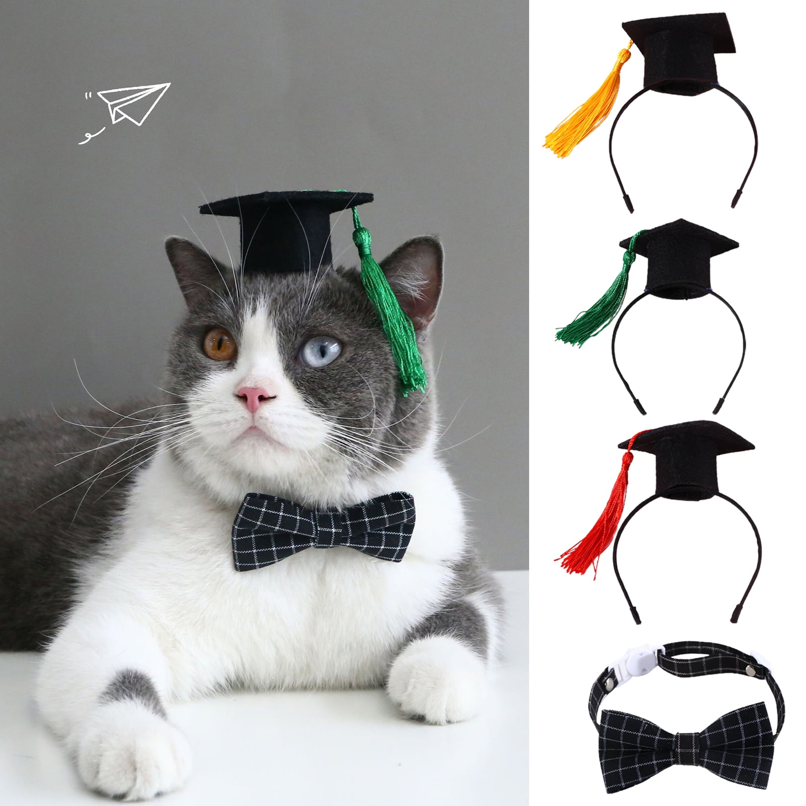 Hesroicy Pet Graduation Cap Tassel Design Super Soft Easy-wearing ...