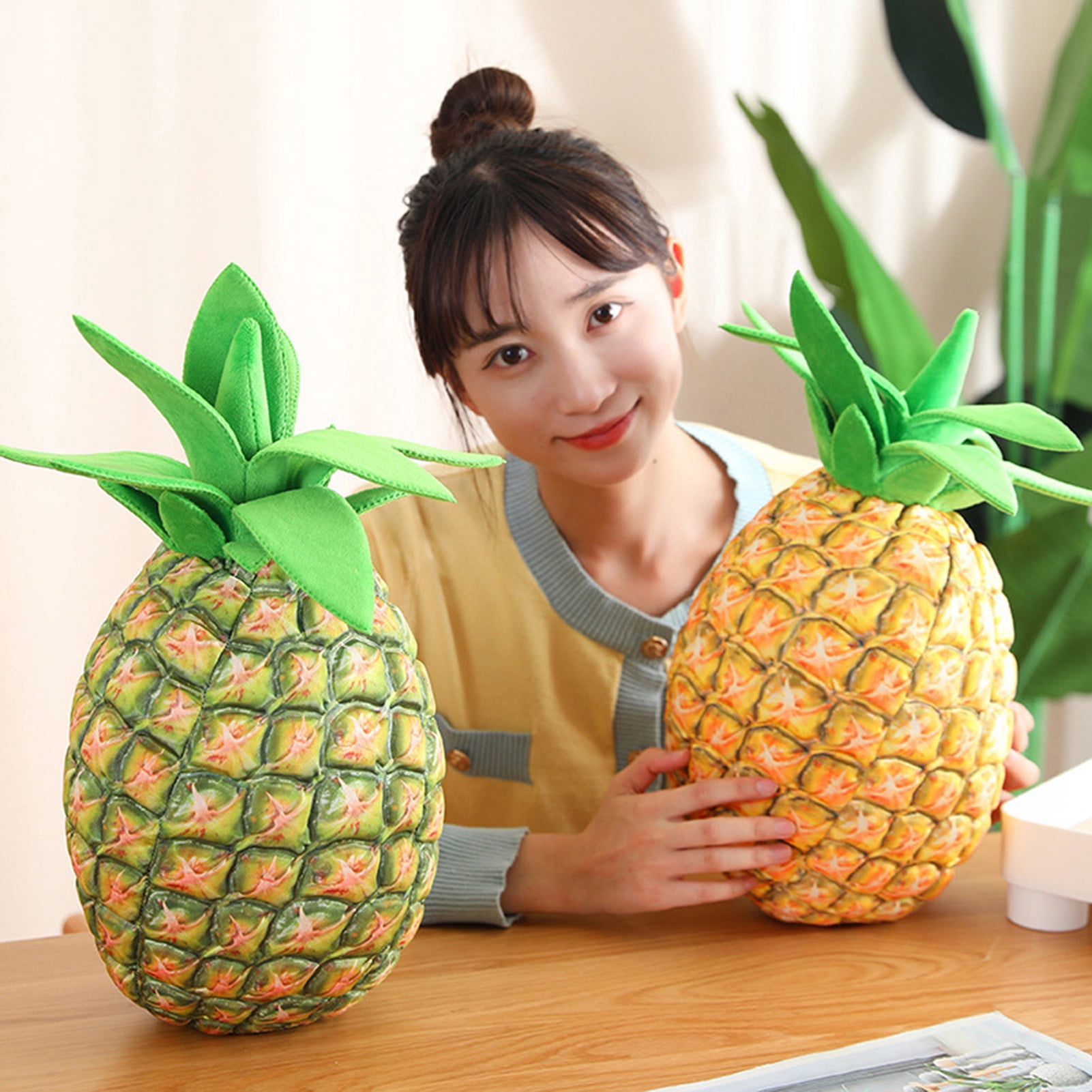 Hesroicy Pineapple Pillow Soft PP Cotton Filling Realistic Plushies ...