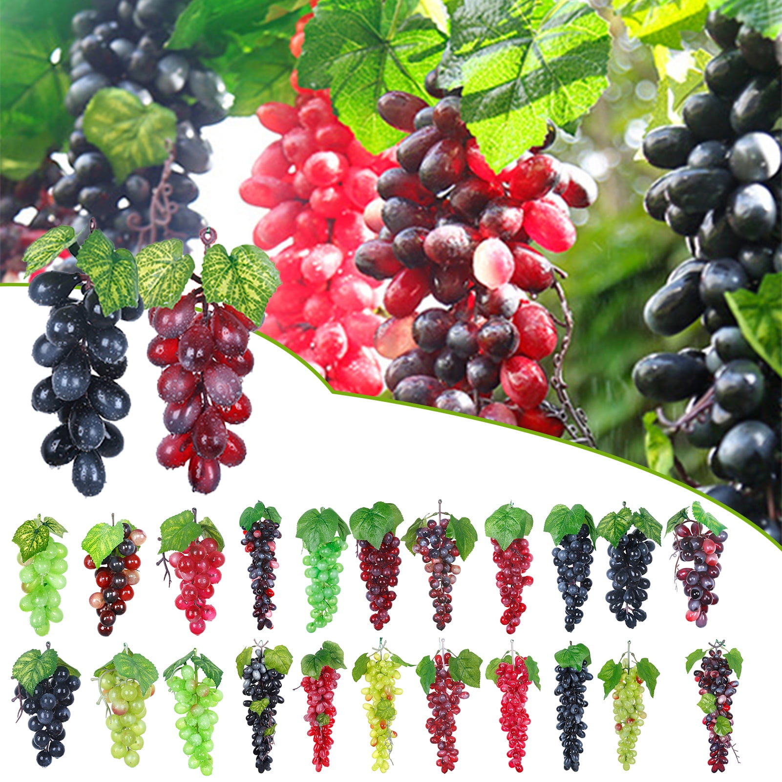 Hesroicy Realistic Artificial Grape Prop with Frosted Design, Rubber ...