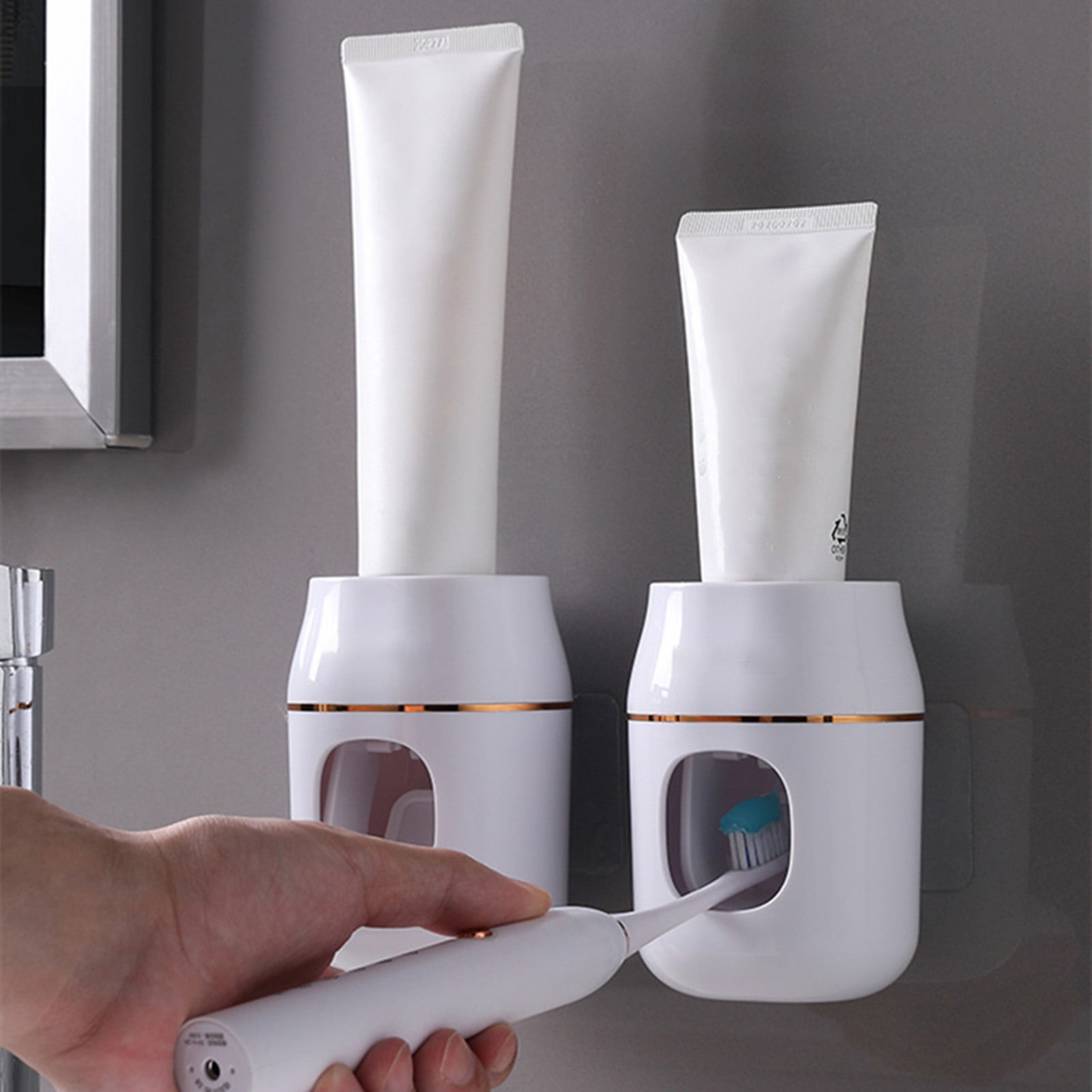 Hesroicy Self-Adhesive Wall-Mounted Toothpaste Squeezer - No Punching Required for Dorms and ...