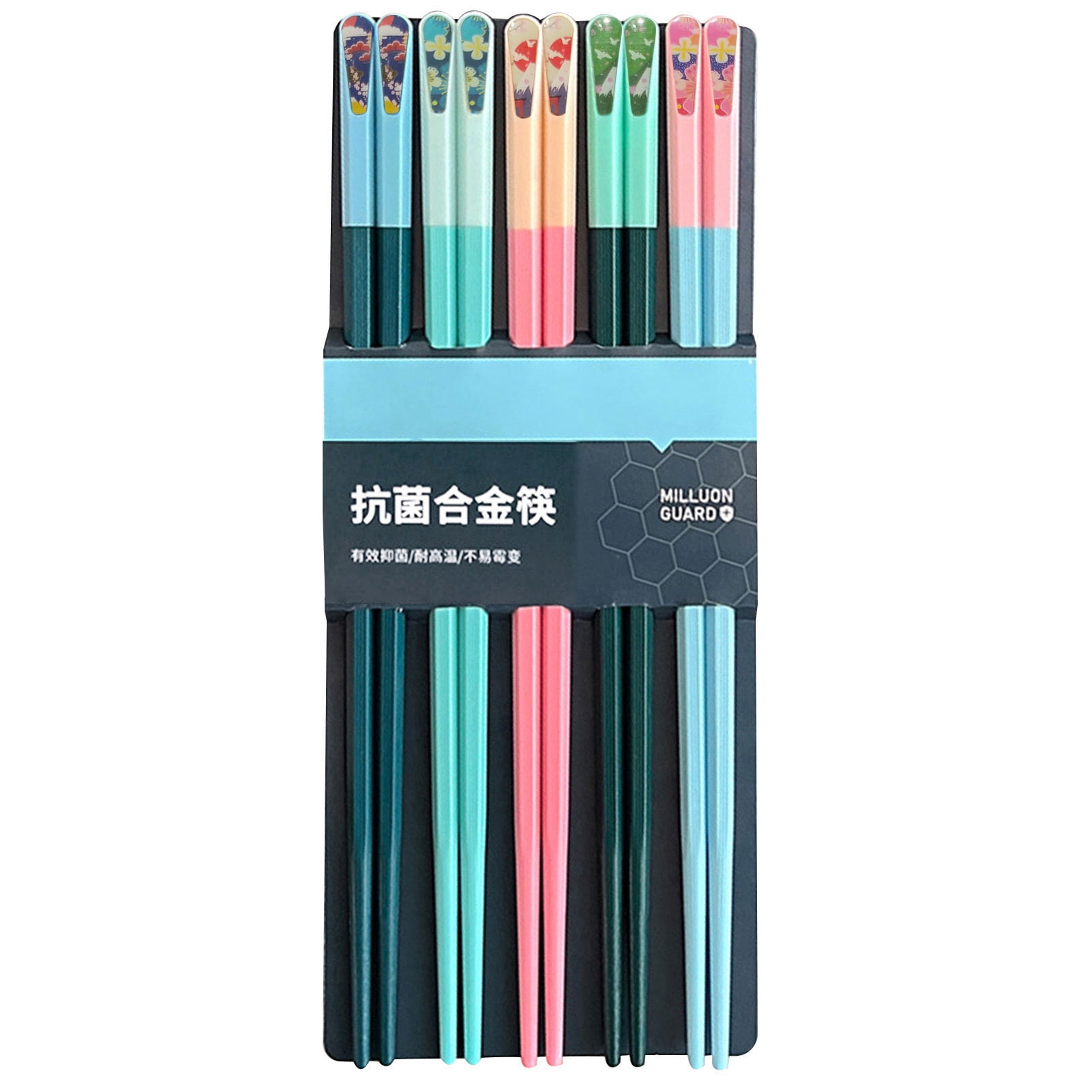 Hesroicy Set of 5 Pairs of Reusable Plastic Chopsticks, BPA-Free ...