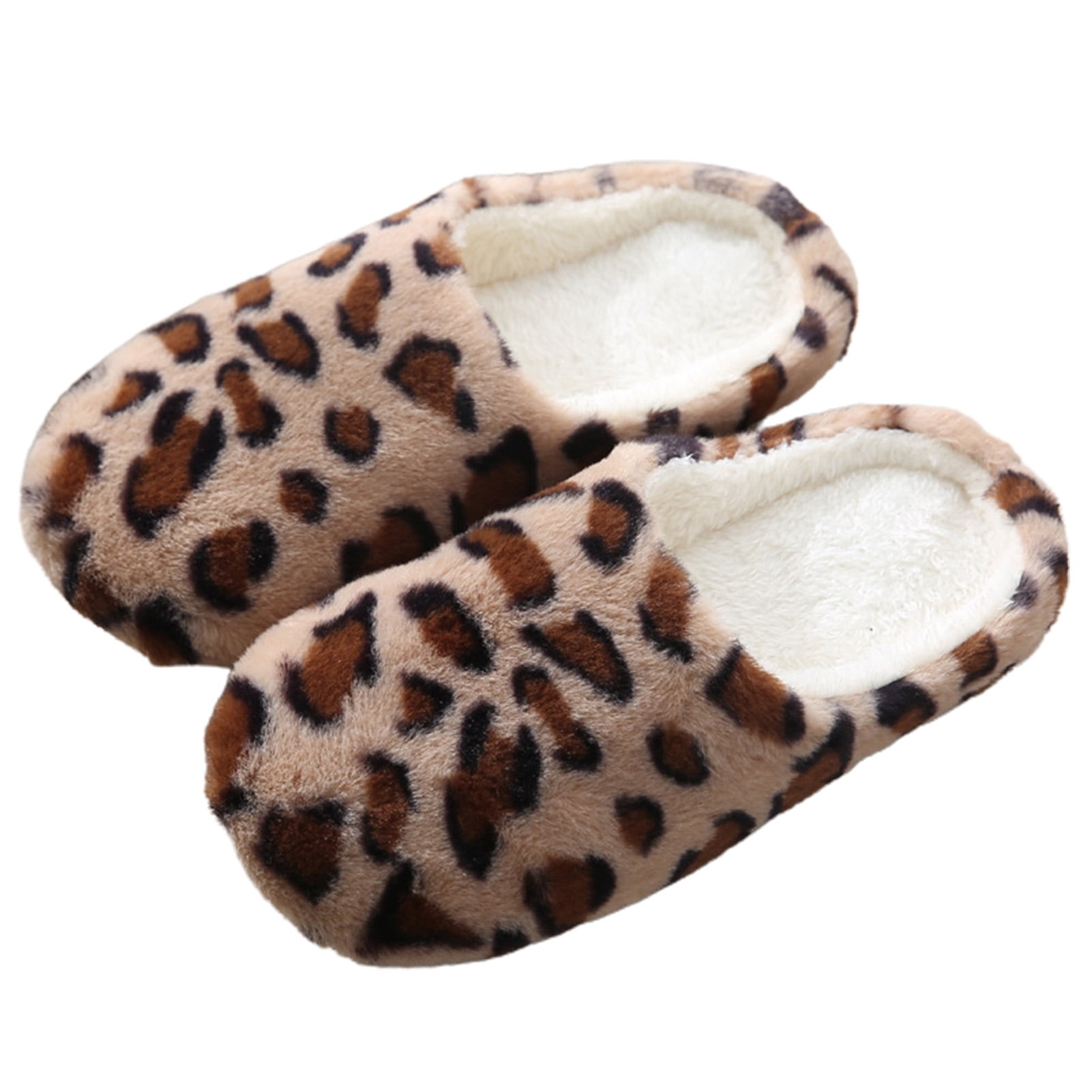 Hesroicy Soft-Bottom Leopard Print Slippers - Plush, Comfortable, and ...