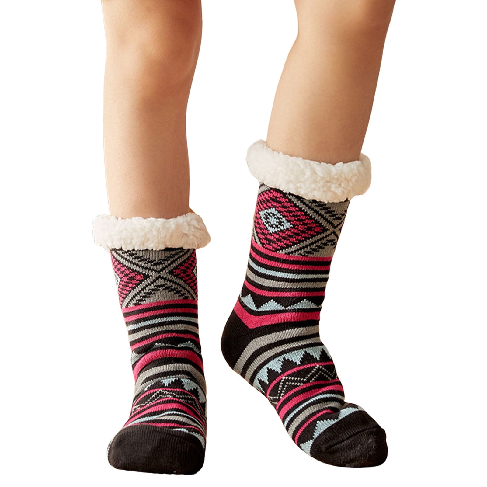 Hesroicy Soft and Cozy Mid-calf Plush-lined Winter Socks with Cute Love ...