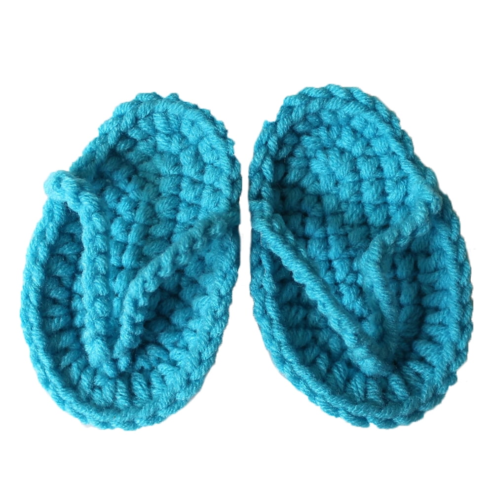 Hesroicy Solid Color Crocheted Mini Flip-Flops for Newborn Babies ...
