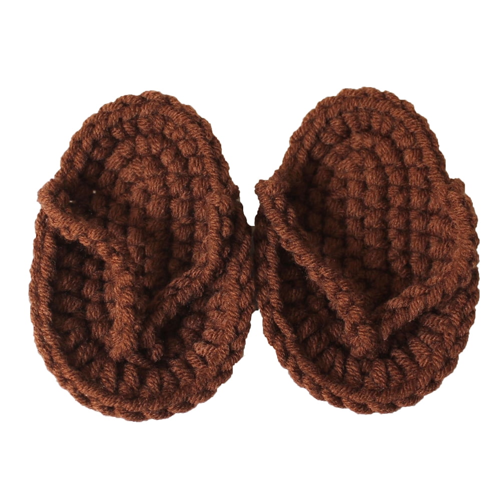 Hesroicy Solid Color Crocheted Mini Flip-Flops for Newborn Babies ...