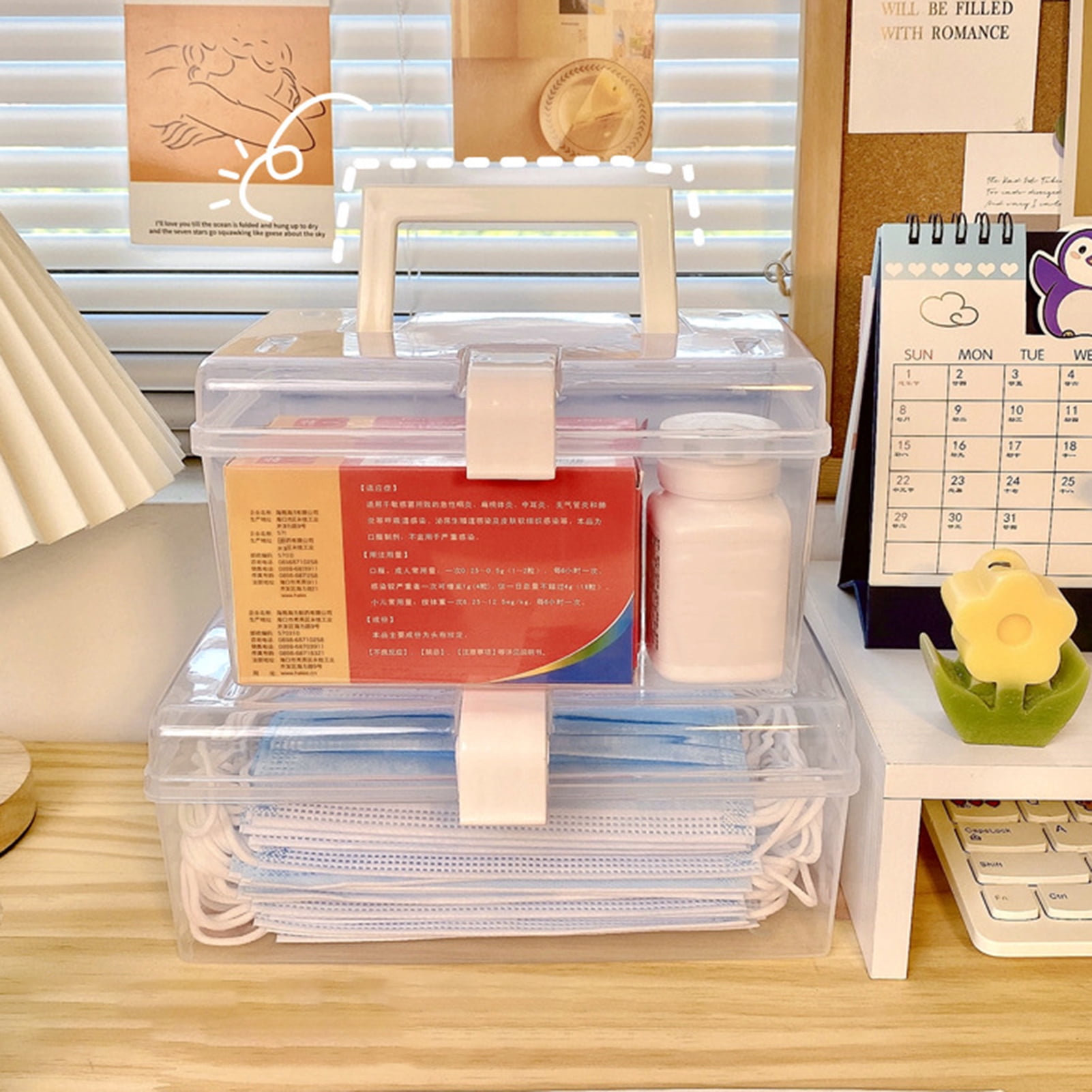 Hesroicy Storage Box Dust-proof Visible Plastic Large Capacity Face ...