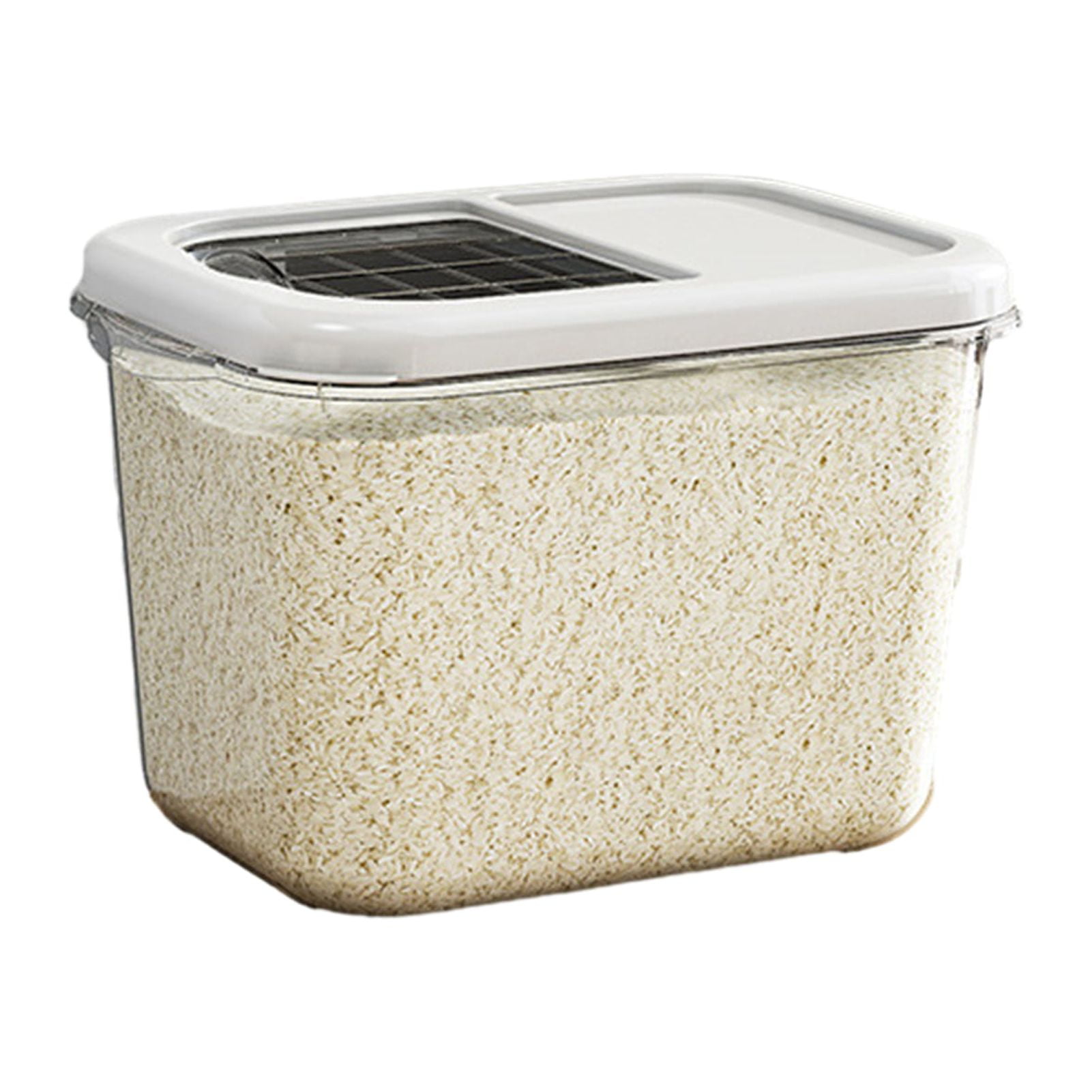 Hesroicy Transparent Rice Bucket - Slide Cover - Push-Pull Switch ...