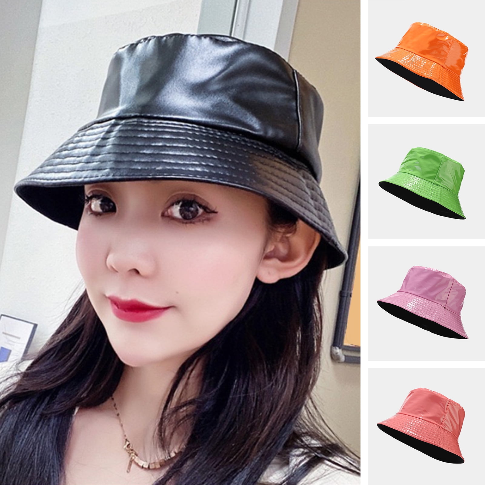 Hesroicy Unisex Foldable Fisherman Hat with Smooth Surface, Wide Brim ...