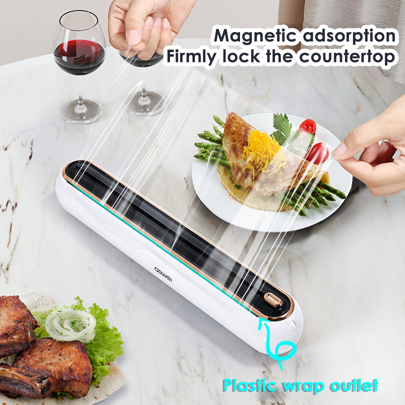 Hesroicy Wall Mount Cling Film Cutter - Punch-Free - Hidden Blade ...