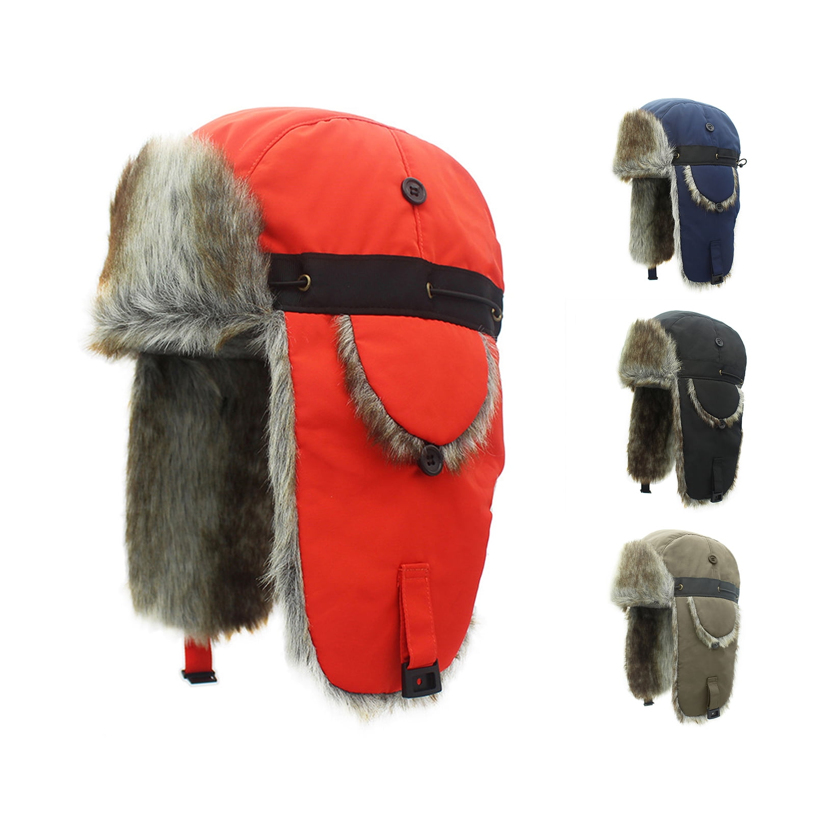 Hesroicy Winter Cycling Cap Thicken Soft Plush Ear Protection Foldable ...