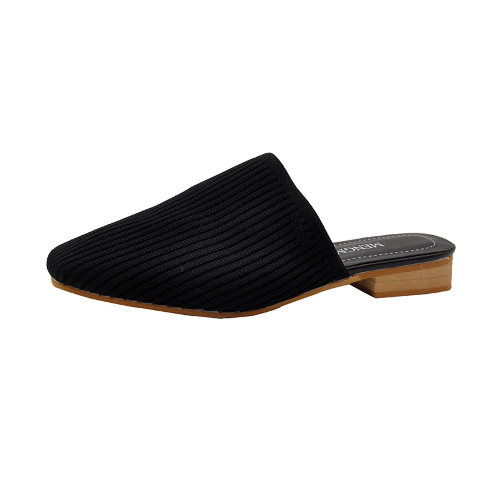 Hesroicy Women's Knitted Closed Toe Mules with Backless Slip-On Design ...