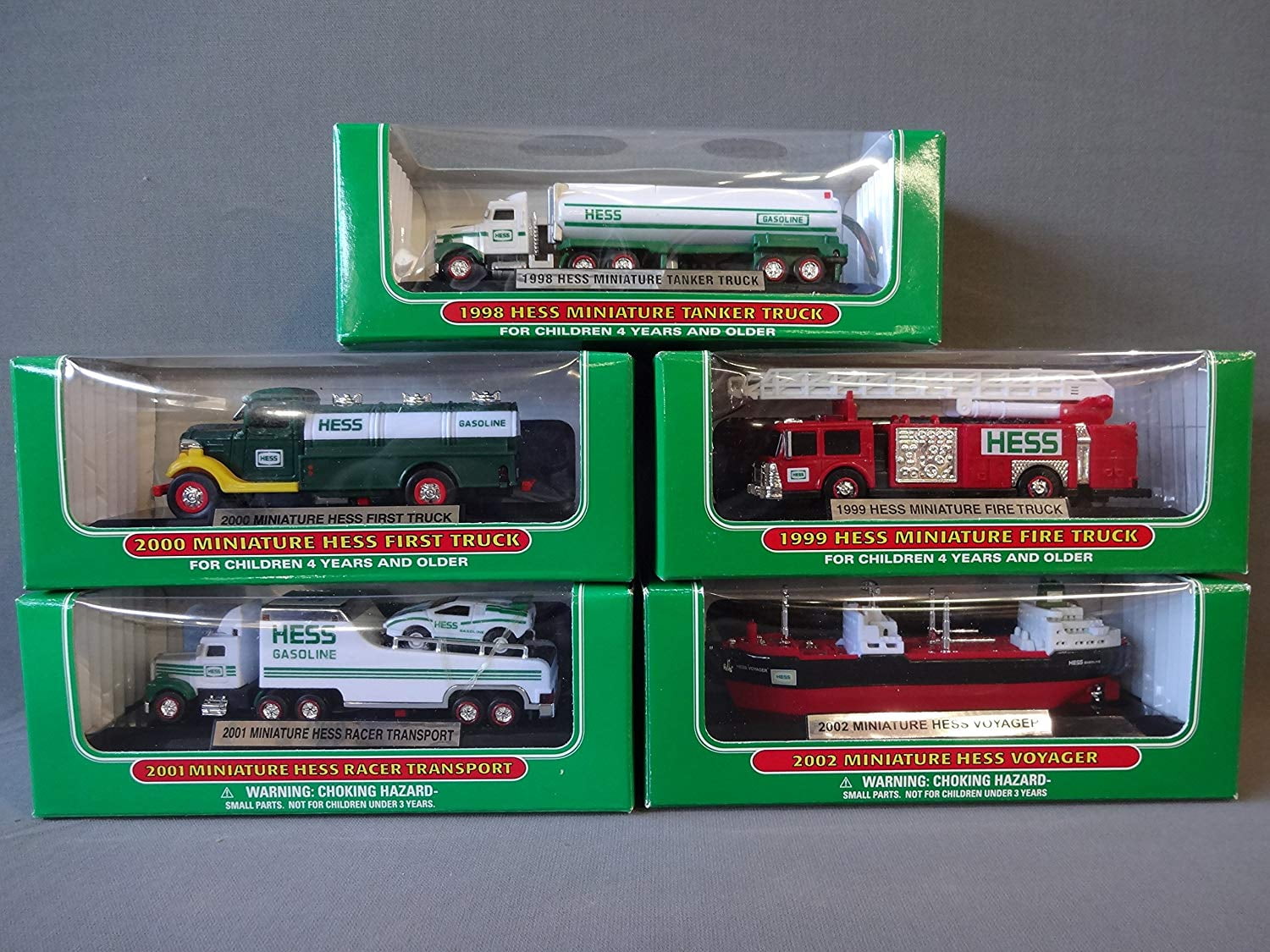 Hess Truck Mini / Miniature Lot Set 1998, 1999, 2000, 2001, and 2002 ...