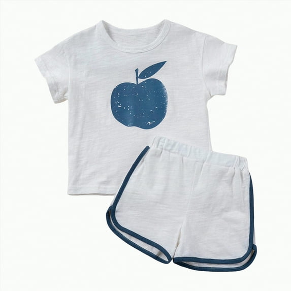 Hessimy 2PCS Summer Outfit Toddler Boy Cartoon Print Short Sleeve T ...