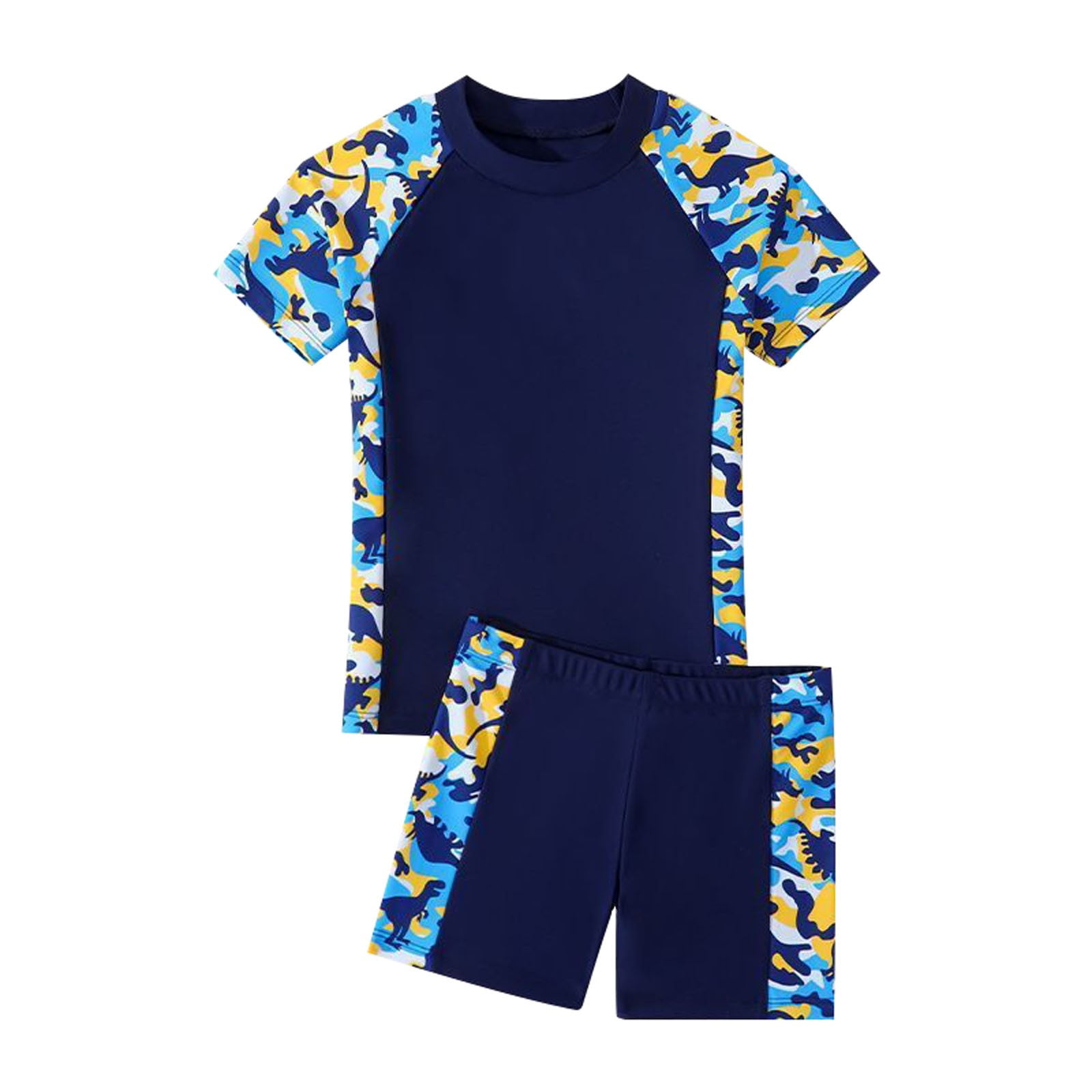 Hessimy Big Boys Swim Set - Boys Rash Guard Swim Set - Swim Shirt Board ...