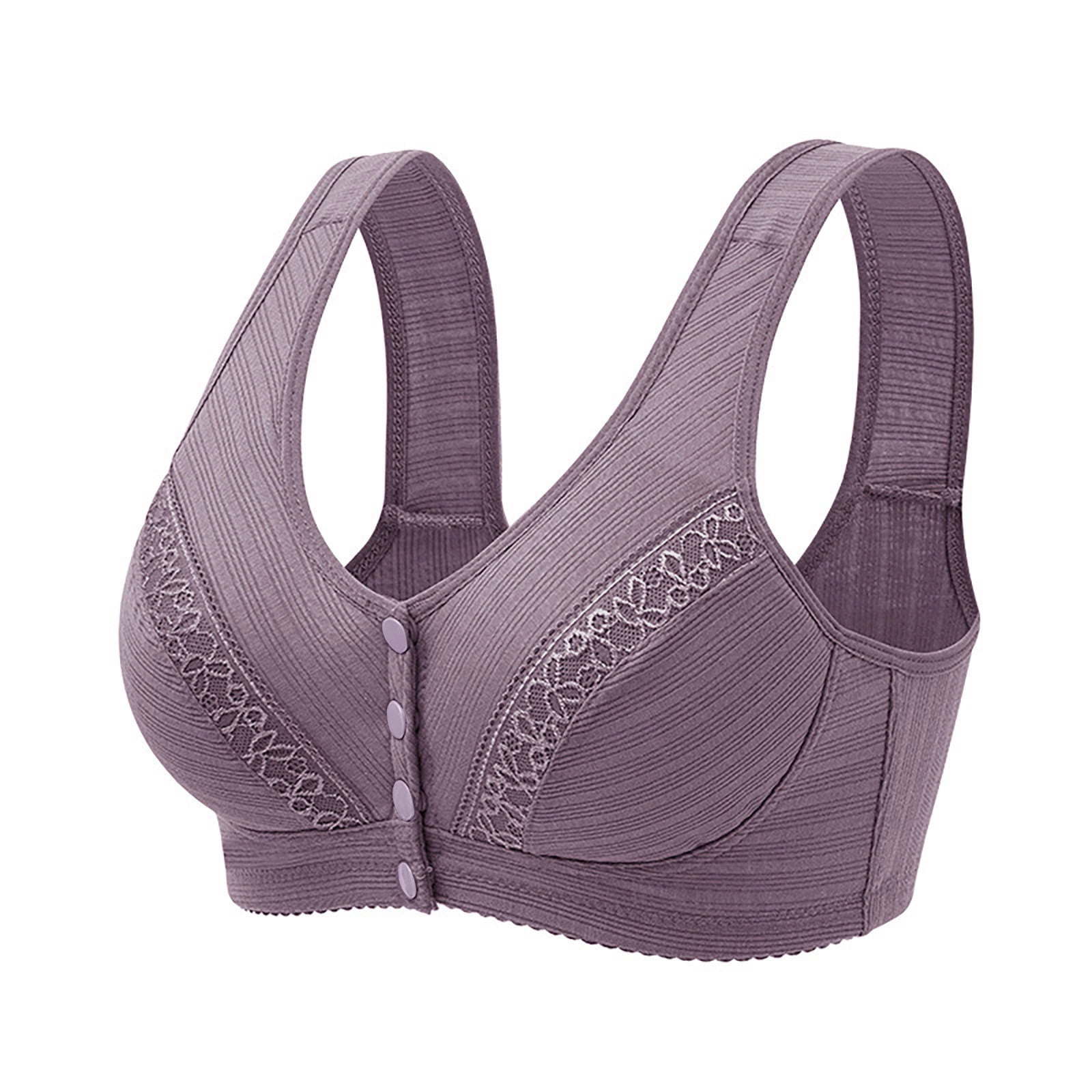 Hessimy Bra for Old Women,Front Clasp Bra,Cotton Underwear Without ...