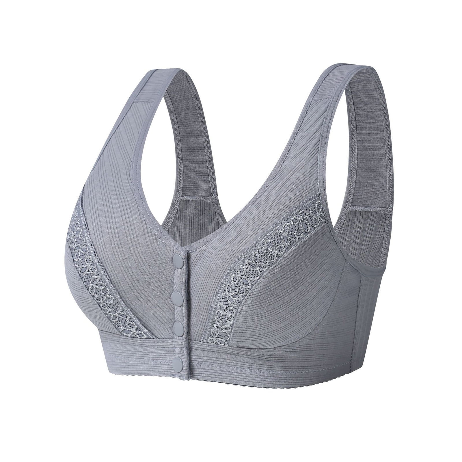 Hessimy Daisy Bras for Older Women, Comfortable Cotton Front Close Bras ...