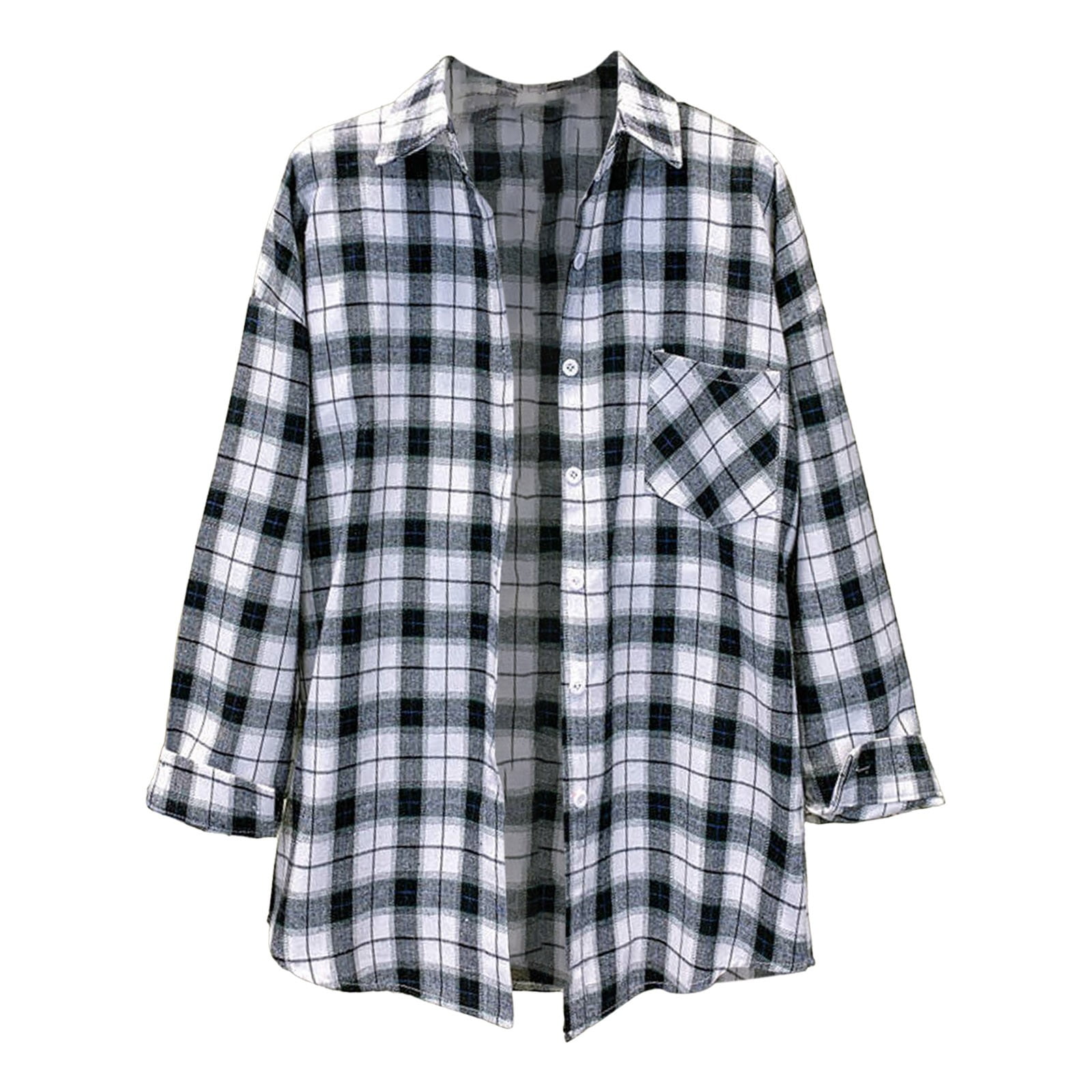 Hessimy Flannel Shirt Women Button Down Long Sleeve Plaid Shirts ...