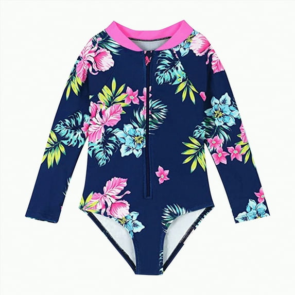 Hessimy Girl One Piece Swimsuit Kids Bathing Suit,Sun Protection ...