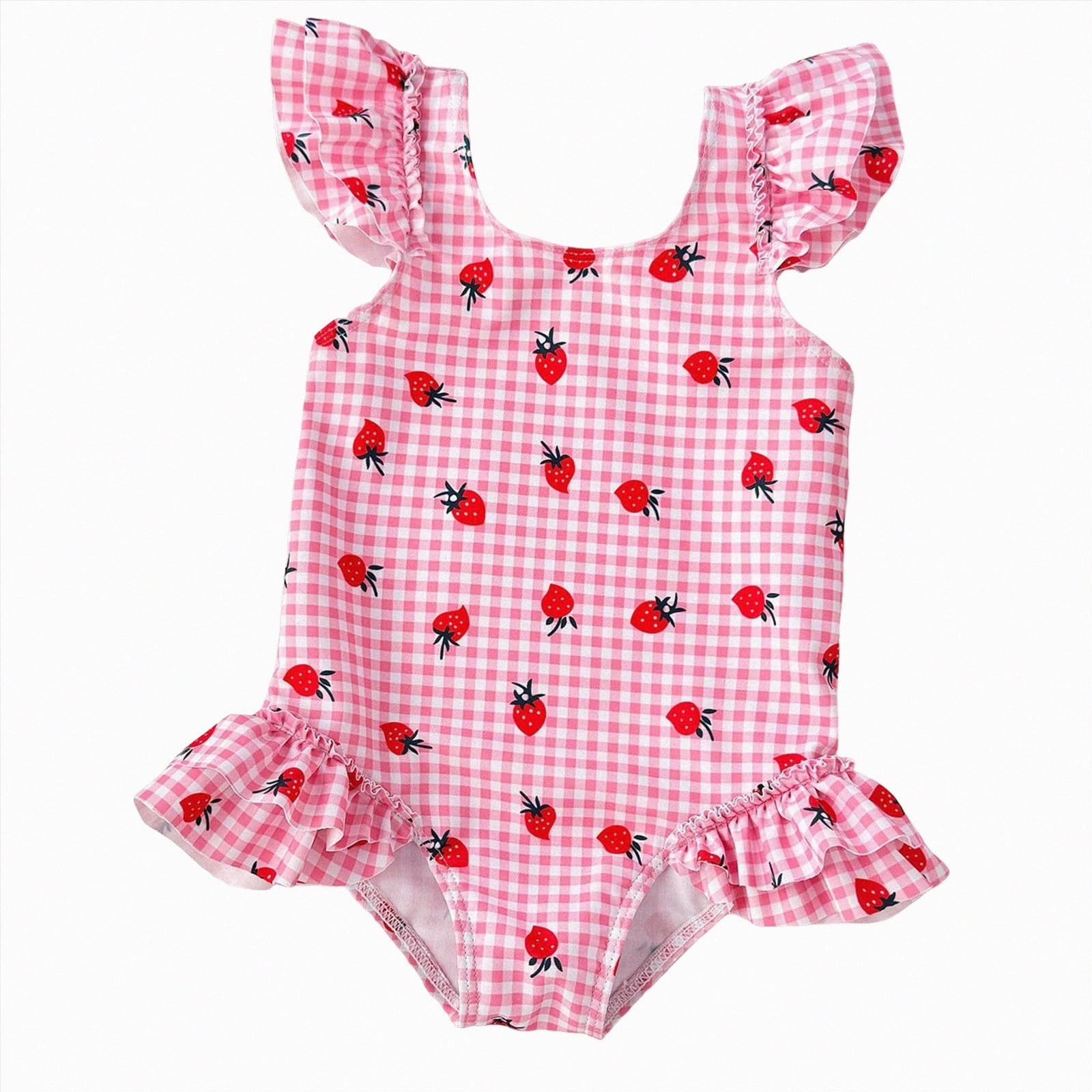 Hessimy Girl Sparkle One-Piece Swimsuit Adjustable Crossback Straps ...