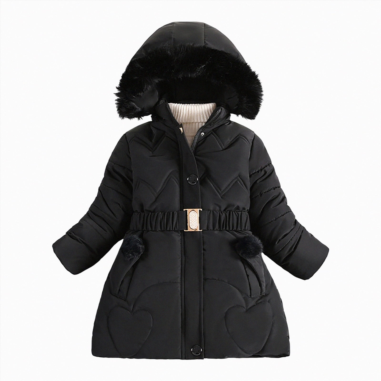 Hessimy Girl Winter Coats Heavyweight Hooded Puffer Jacket Kid Parka Snow Outwear winter coat ...