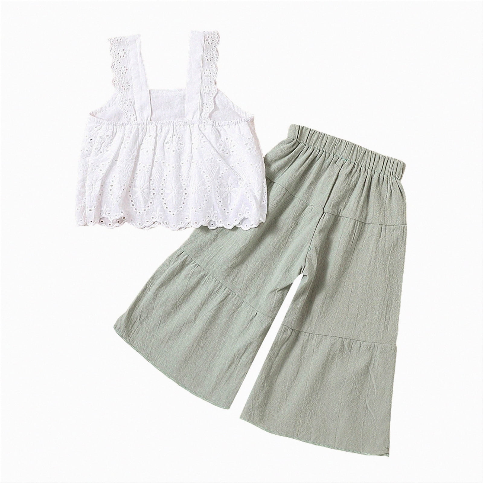 Hessimy Girls 2 Pieces Outfits Set Casual Beach Shorts Summer Cotton ...