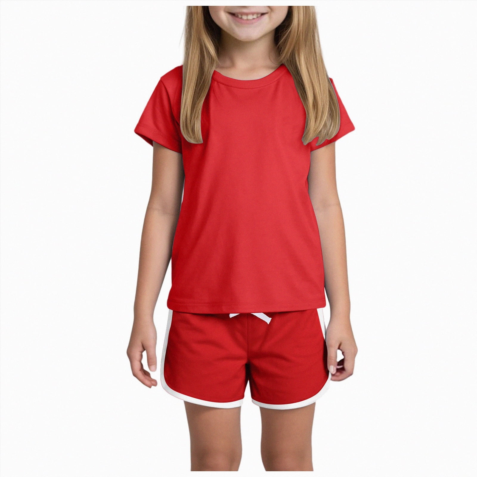 Hessimy Girls 2 Piece Outfits Summer Clothes Short Sleeve Tops and ...