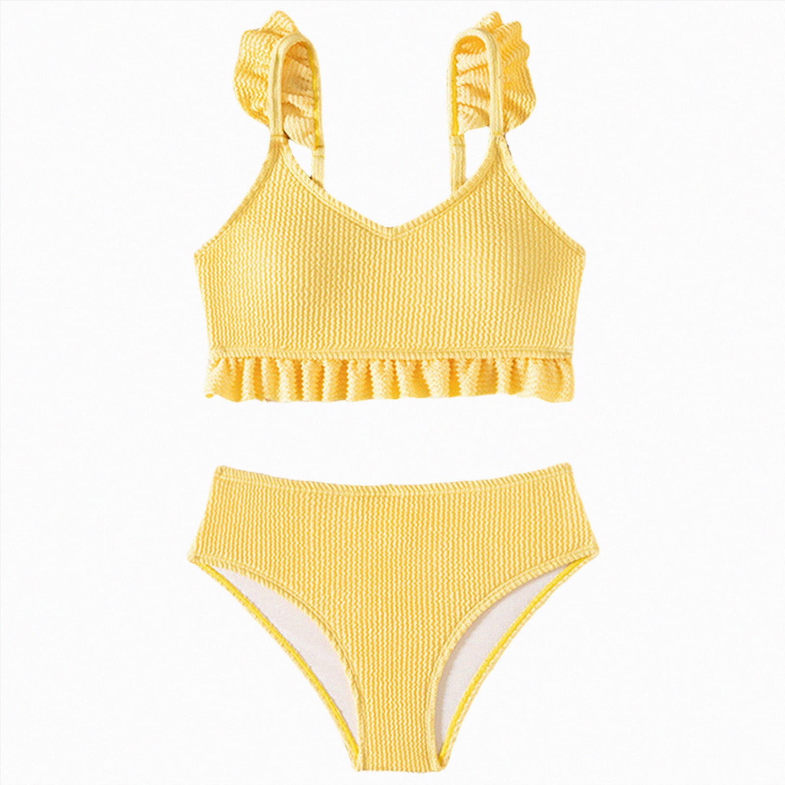 Hessimy Girls Bathing Suit Color Block Bikini Sets Girls 2 Piece ...