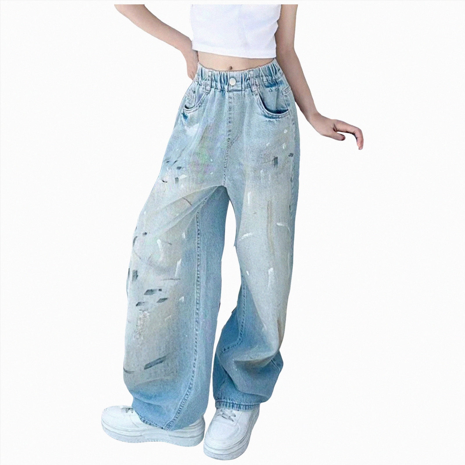 Hessimy Girls Cargo Pants Size 10-12 High Waist Parachute Pants Casual ...