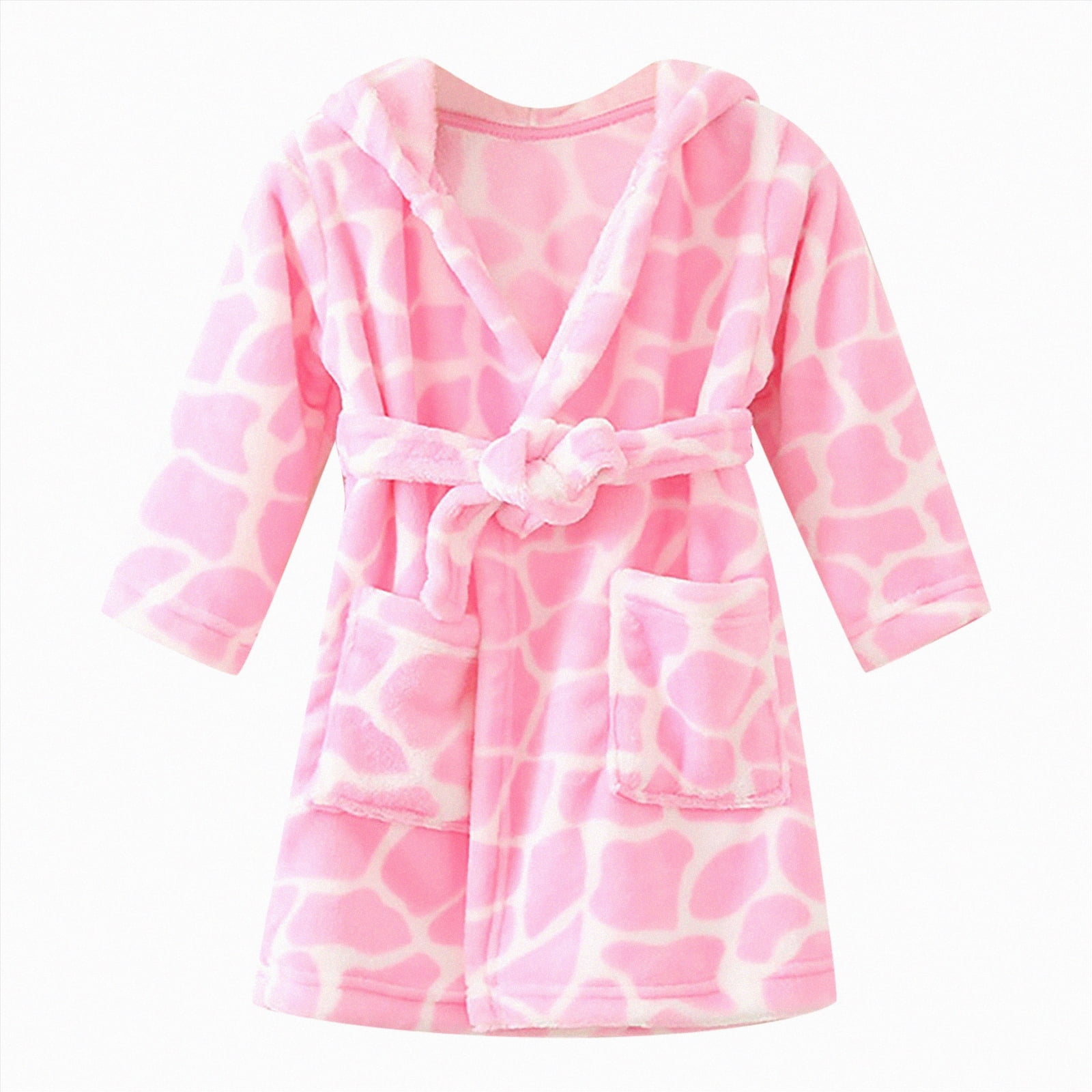 Hessimy Girls Soft Fabric Robes Plush Hooded Bathrobes Sleepwear For ...