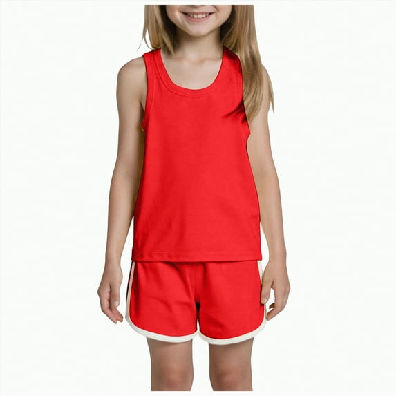 Hessimy Girls Cotton Sleepover Pajama Set for Little & Big Girls Short ...