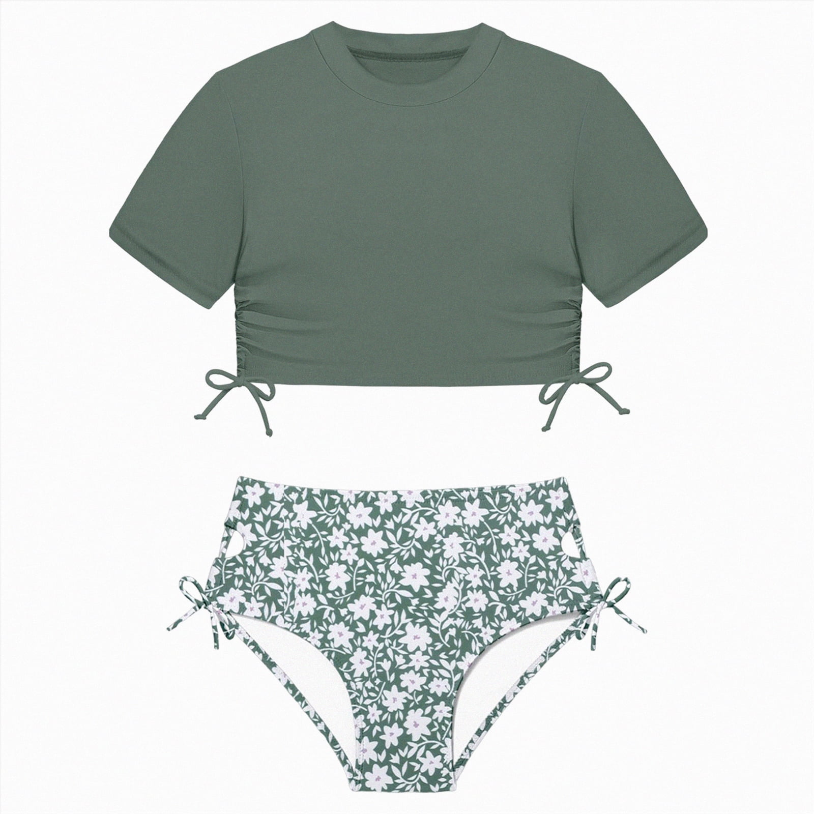 Hessimy Girls Swimsuit Bathing Suits Criss Cross Bikini Set Two Piece ...