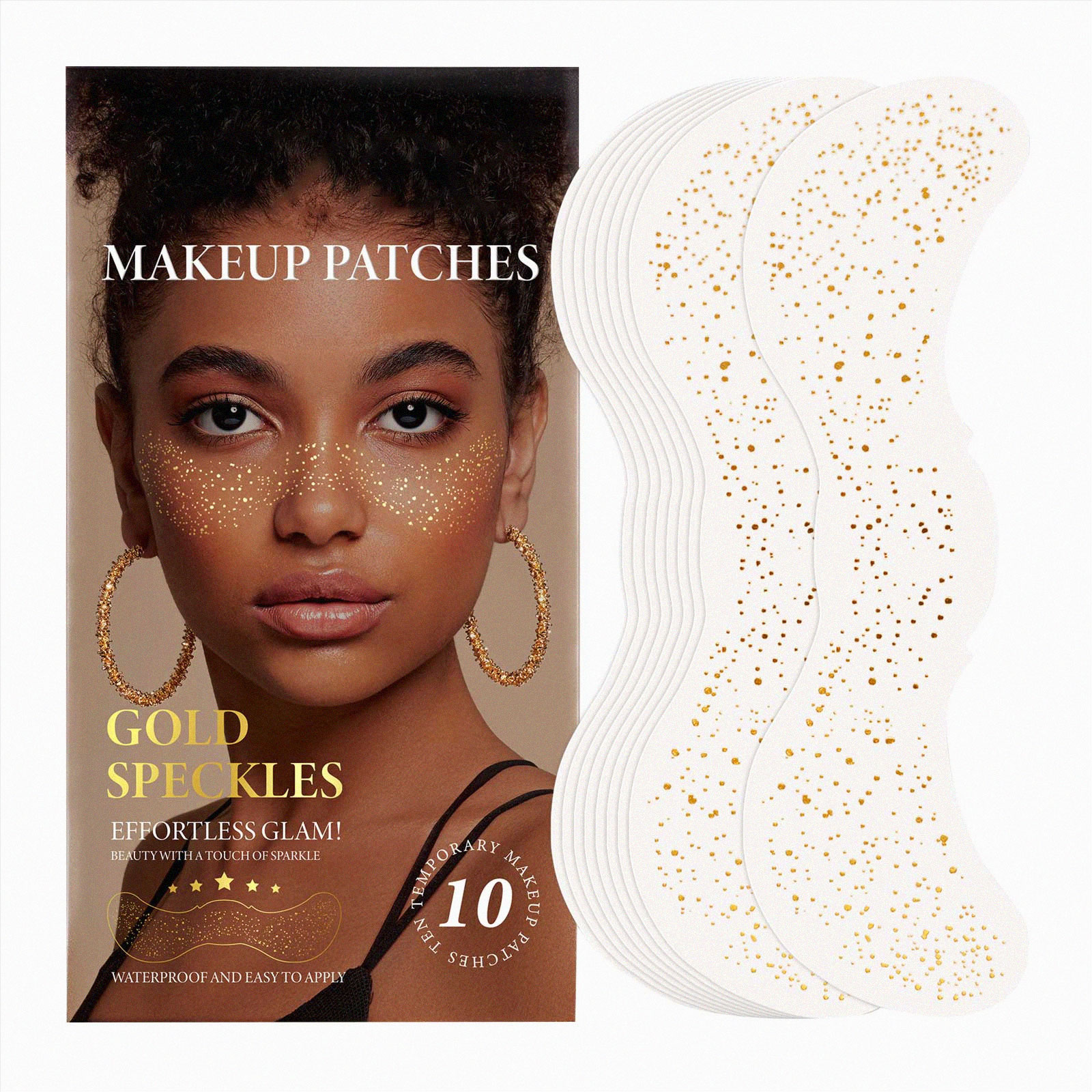 Hessimy Glitter Freckle Makeup Patches, Gold Speckles, 6 Count 003 ...