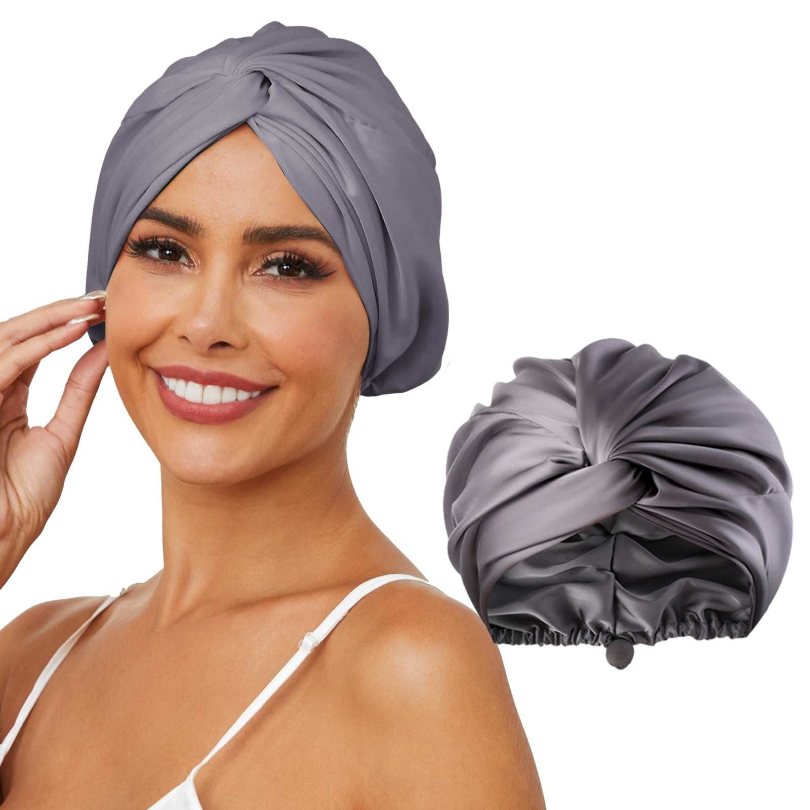 Hessimy Hair Bonnet For Sleeping Adjustable Silk Satin Hair Bonnet for ...