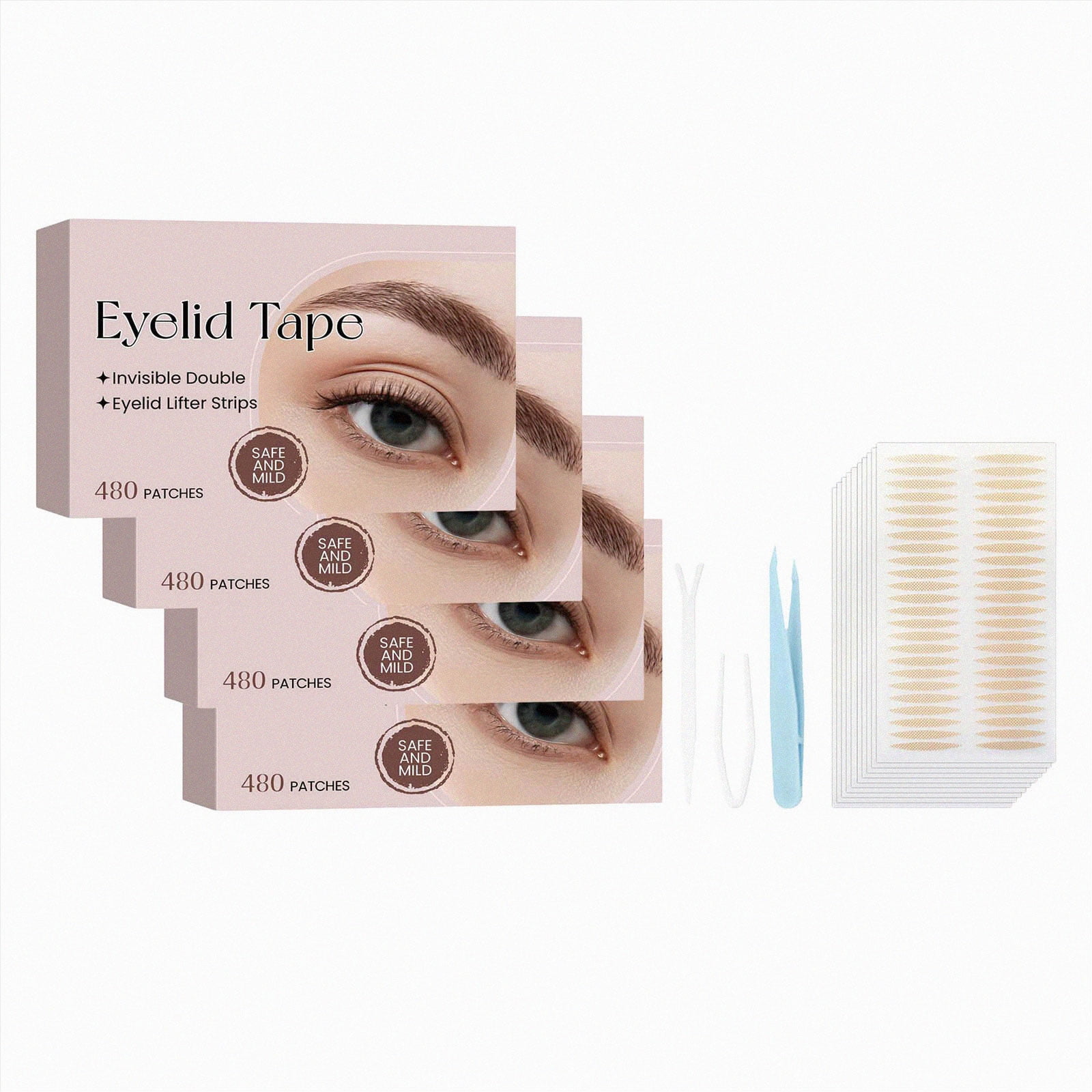 Hessimy Invisible Eyelid Tape, 4x480 Pcs Eyelid Lifter Strips, Double ...