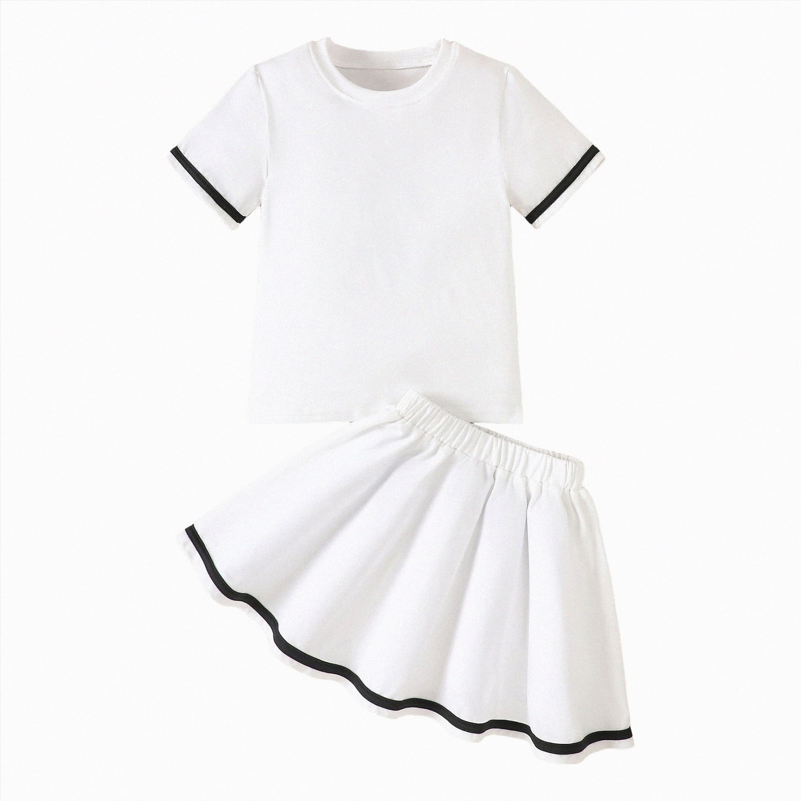 Hessimy Girl's T-Shirt and Shorts Set Cotton Summer Short Sleeve ...
