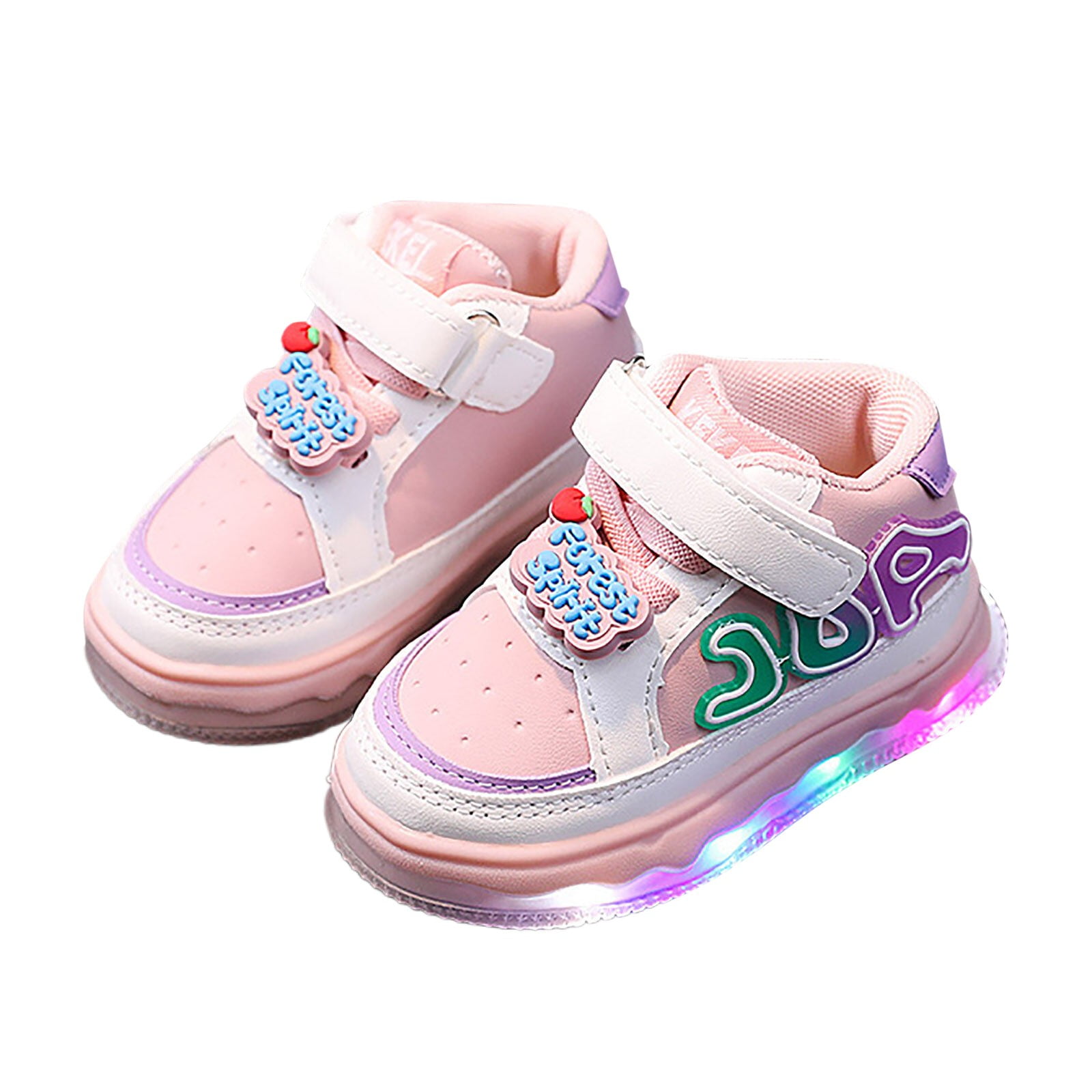 Hessimy Kids girl and boy Shoes Lightweight Sneaker LED(Pink,26 ...