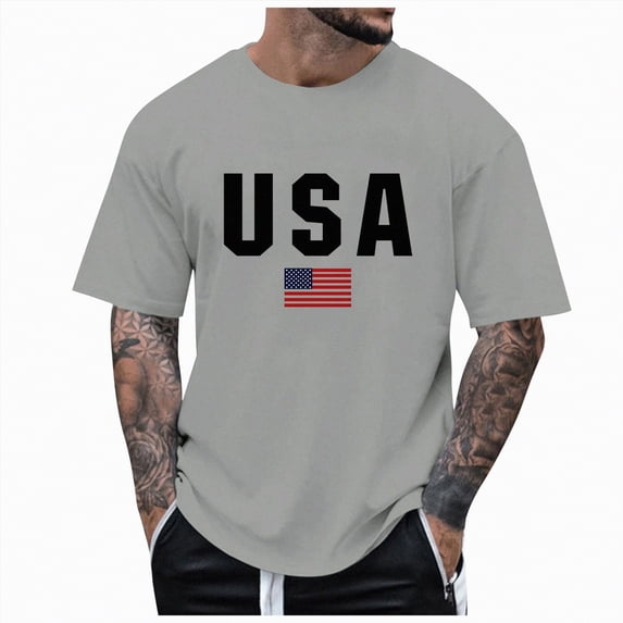 Hessimy Men's Big & Tall Heavyweight Crew Neck Short Sleeve Tee Big ...