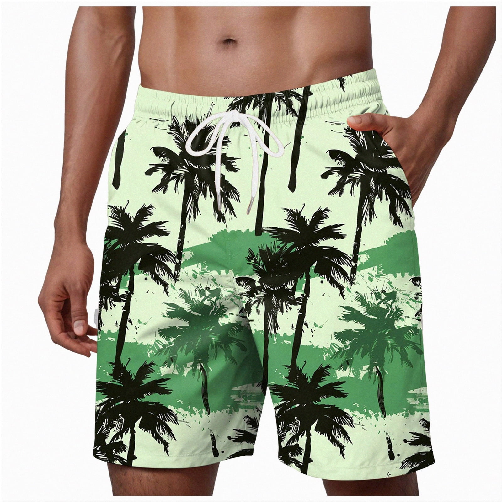 Hessimy Men's Board Shorts with Pockets Long Swim Trunks Quick Dry ...
