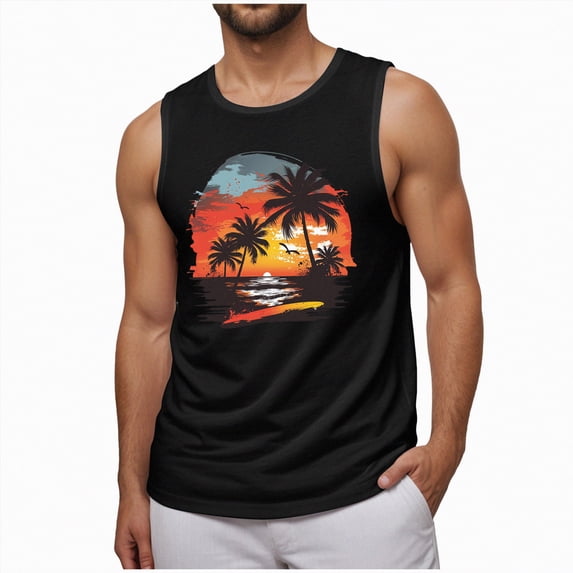 Hessimy Men's Gym Tank Tops Y-Back Workout Muscle Tee Training ...