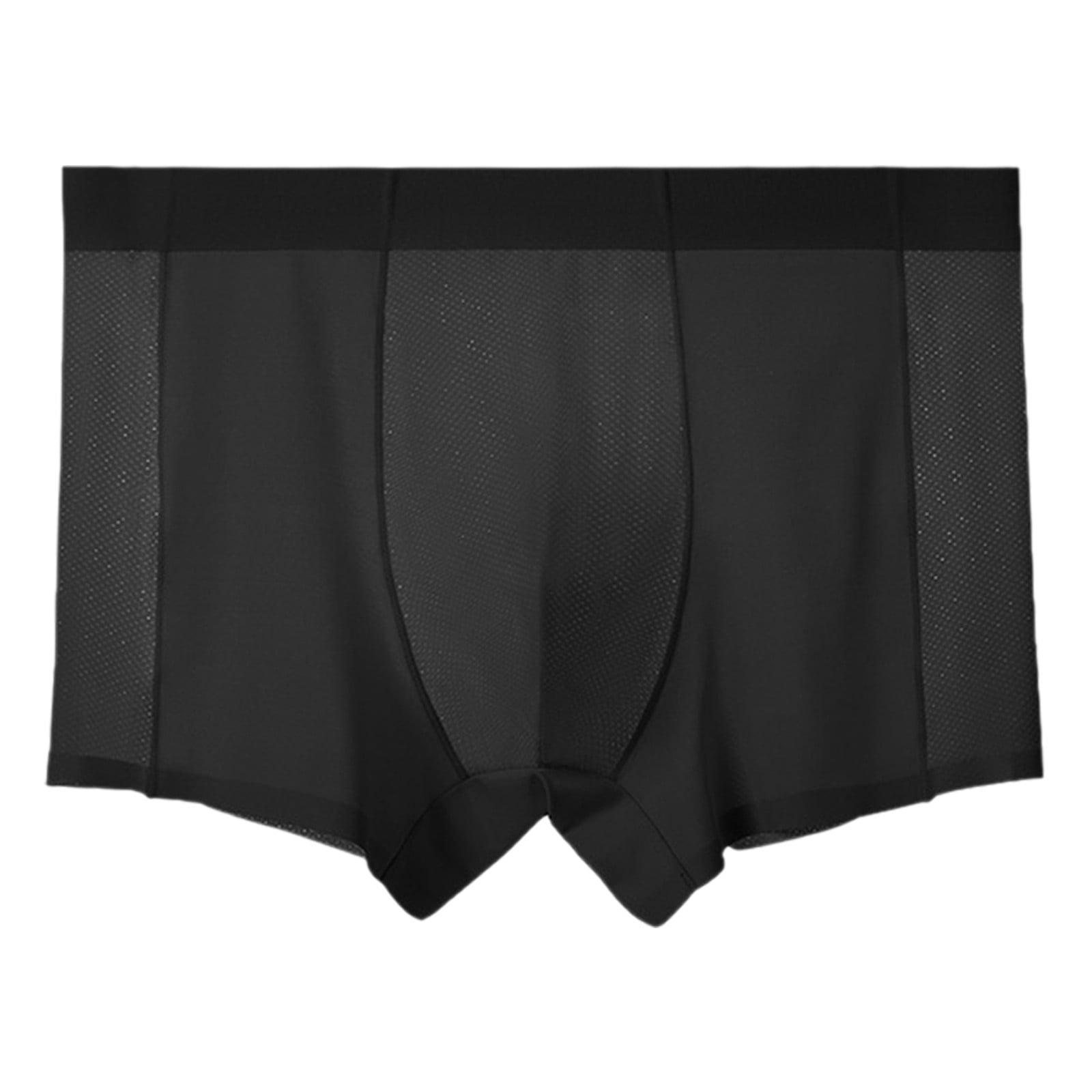 Hessimy Men's Sexy Silky Trunks Underwear Boxer Briefs(Black,4XL ...