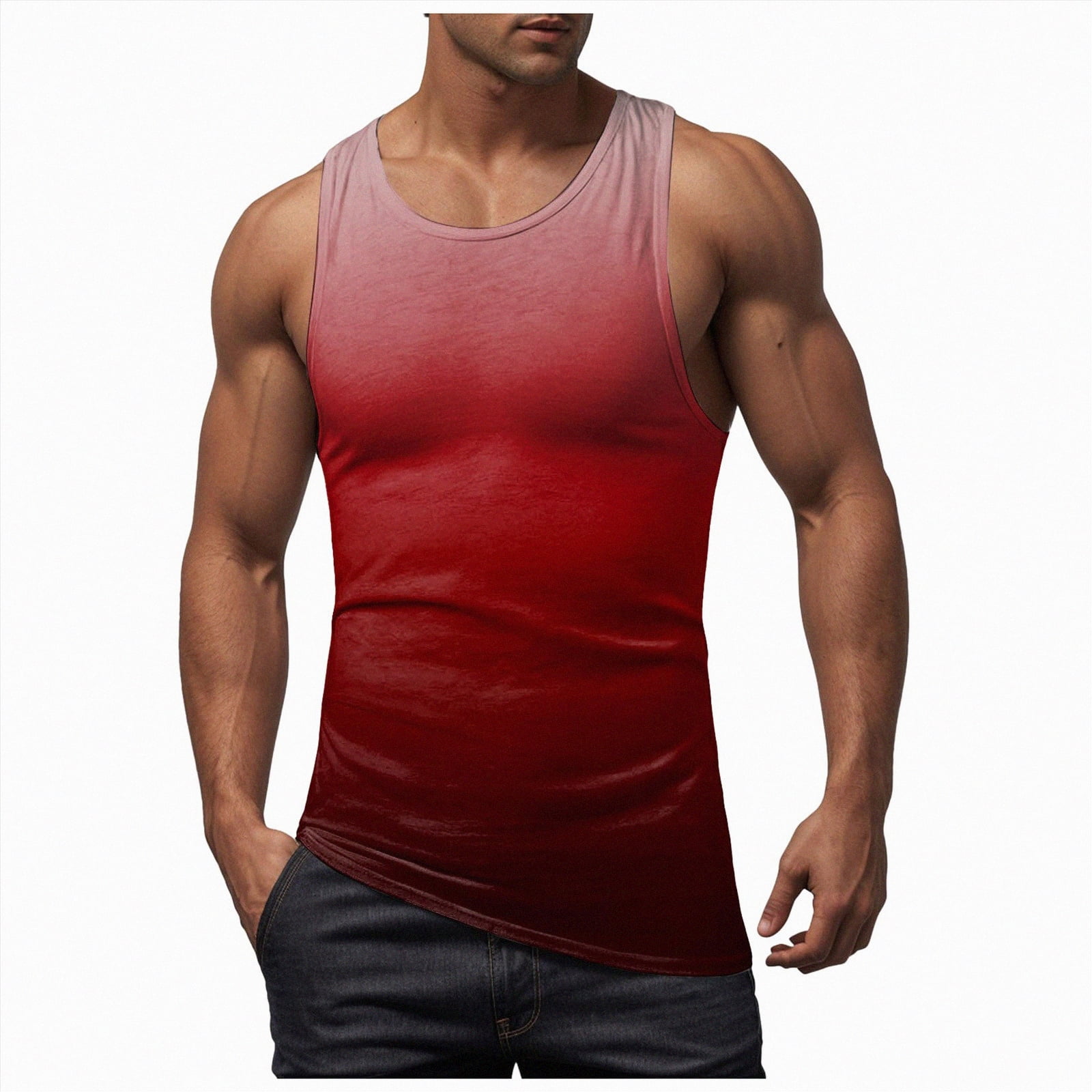 Hessimy Men’s Sleeveless Compression Shirts, Quick Dry Running Sports ...