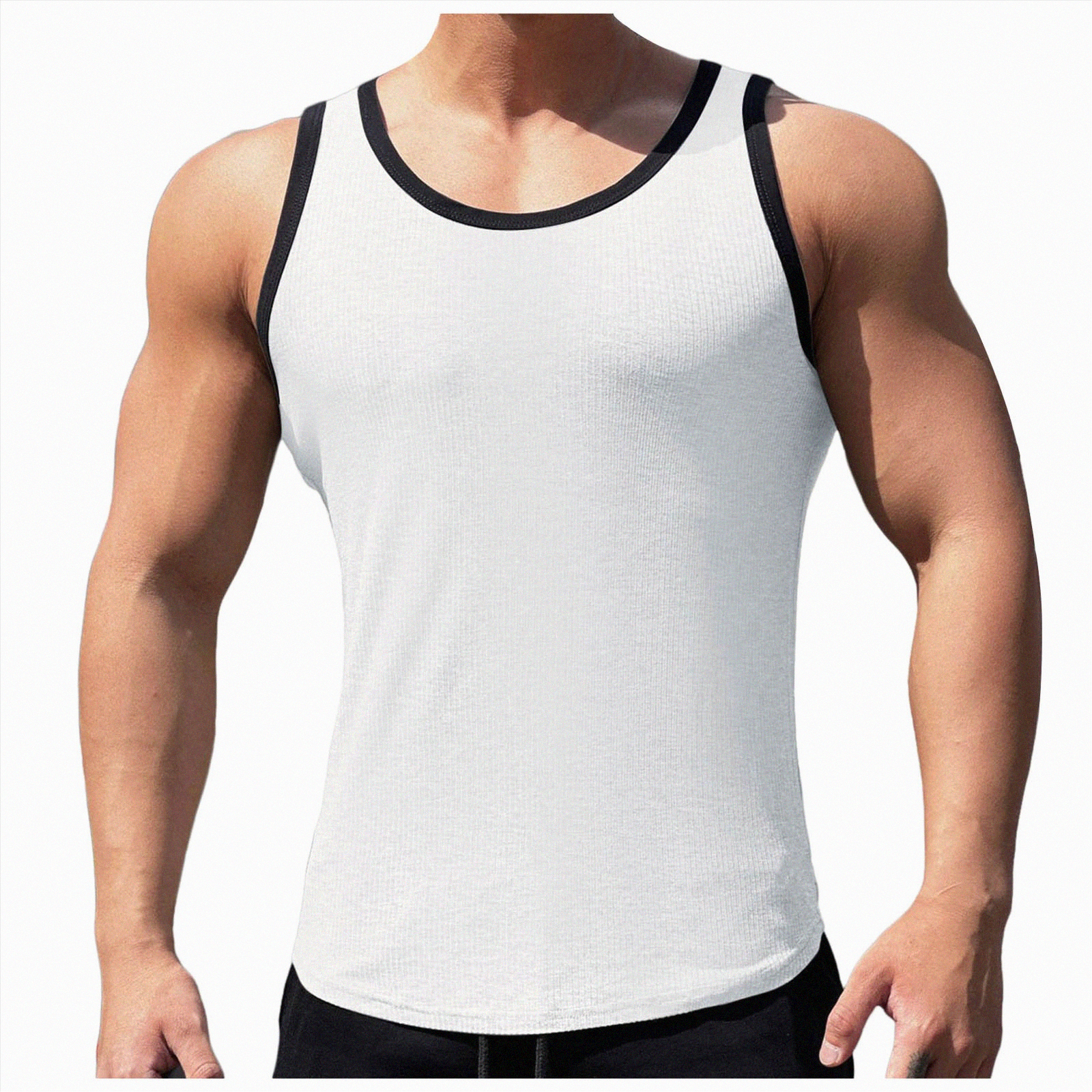 Hessimy Men's Workout Tank Top Casual Soft Sleeveless Gym Muscle Shirts ...