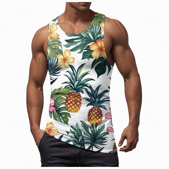 Hessimy Men's Workout Tank Tops Sleeveless UPF 50+ Summer Sun Shirts ...